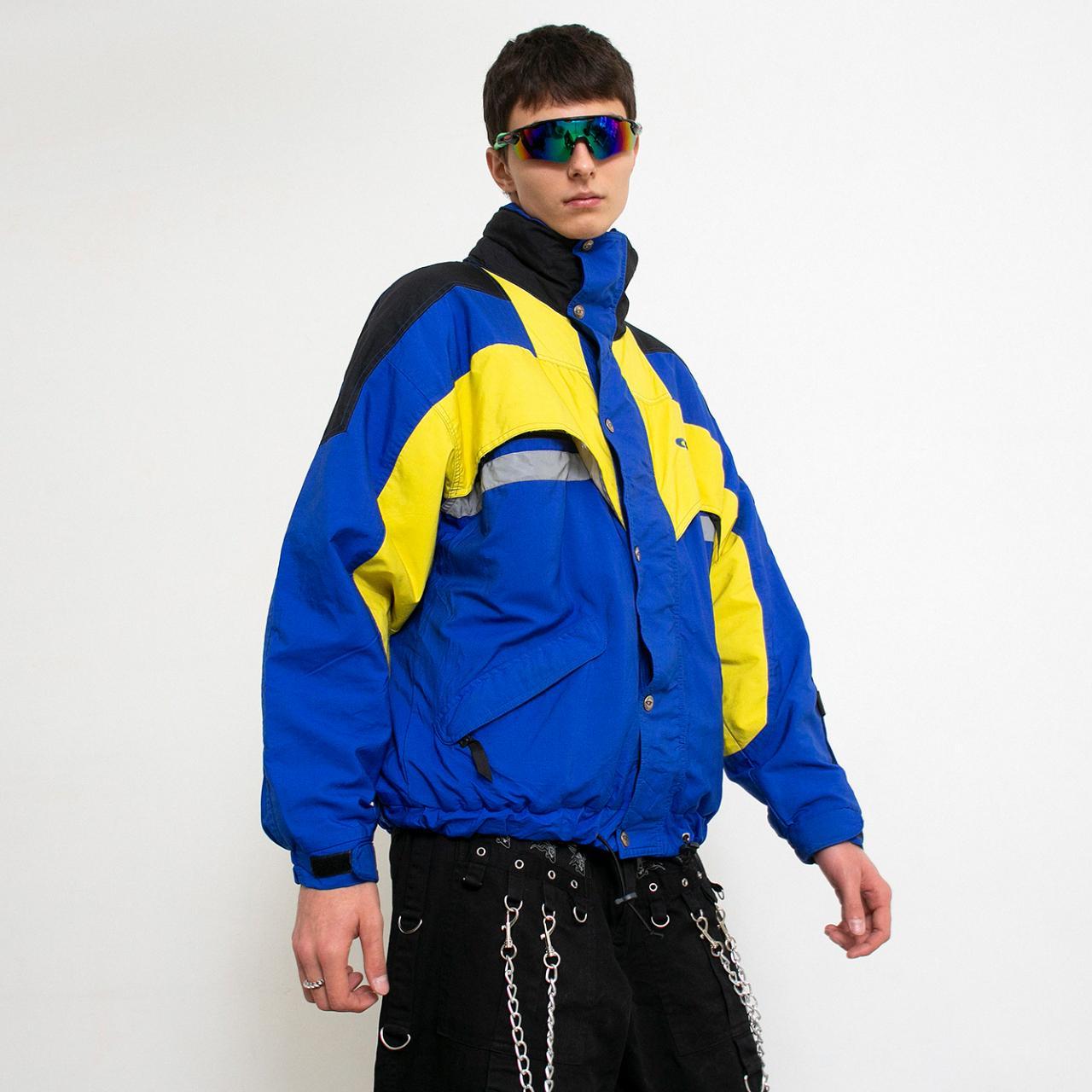 Vintage Y2K Ski Jacket Blue Puffer Windbreaker... - Depop