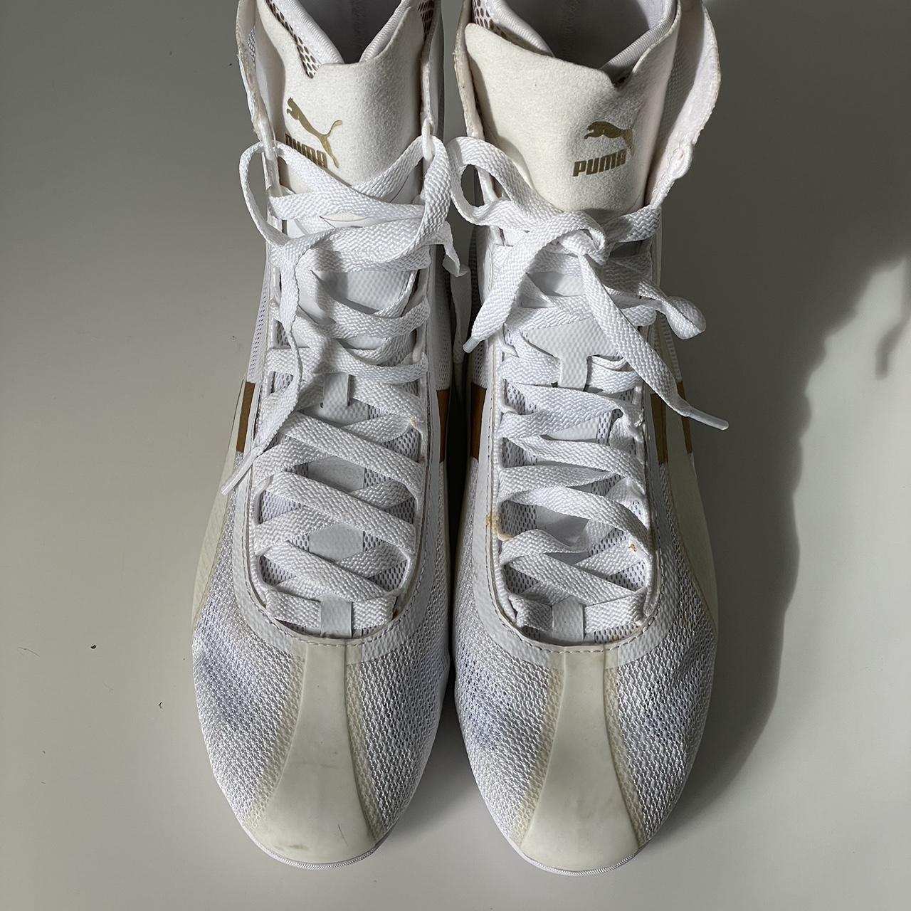 Amazing pair of Puma boxing boots in white, gold and... - Depop
