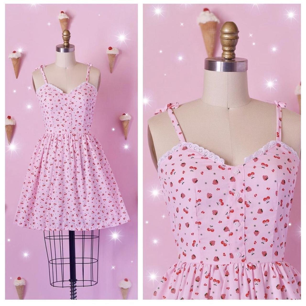 Bonne Chance 'Berry Cute Darling sundress with... | Depop