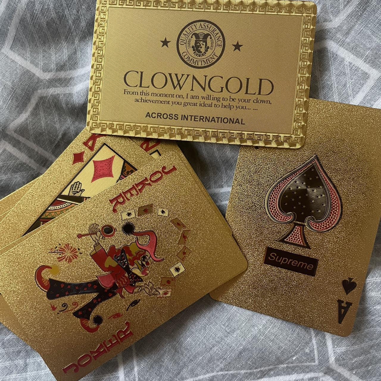 Supreme Gold Foil playing cards Never... - Depop