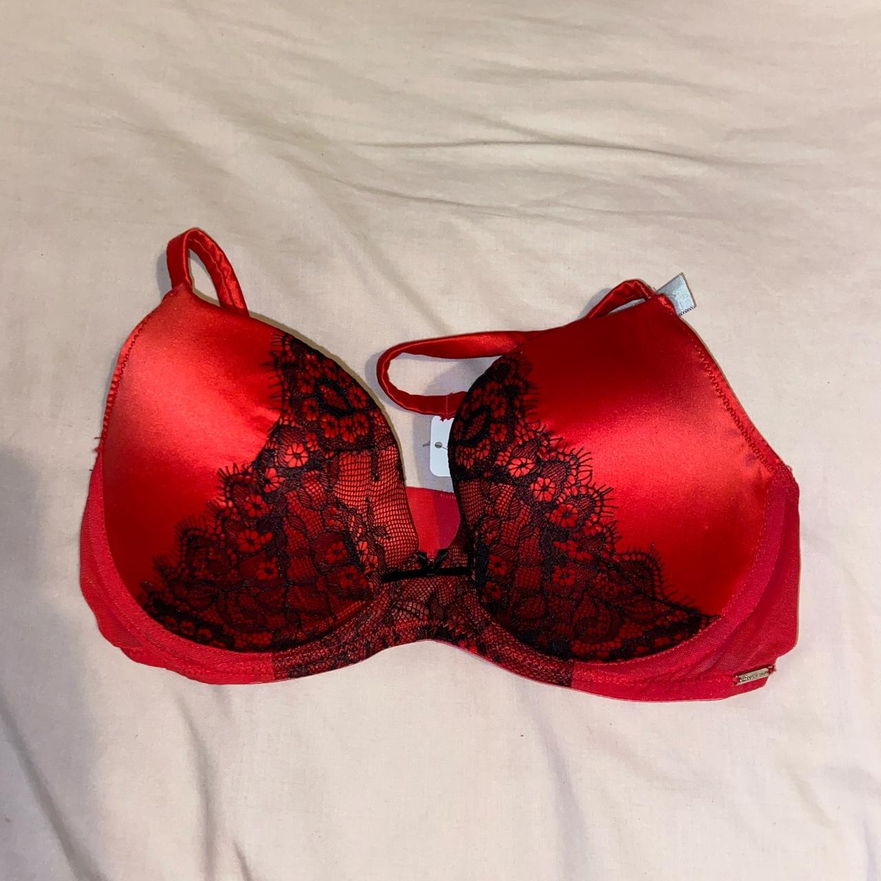 Boux Avenue Red & Black Lace Bra Brand new with tags... - Depop