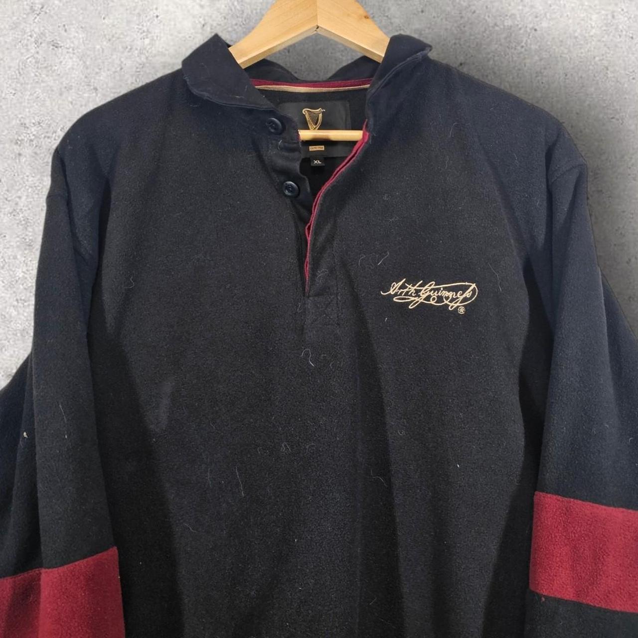 Guinness fleece rugby collared colour block... | Depop