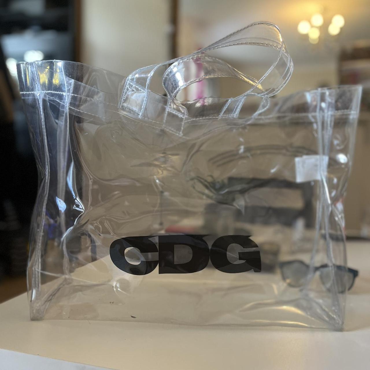 Comme des Garcons CDG logo clear PVC Vinyl tote bag... - Depop