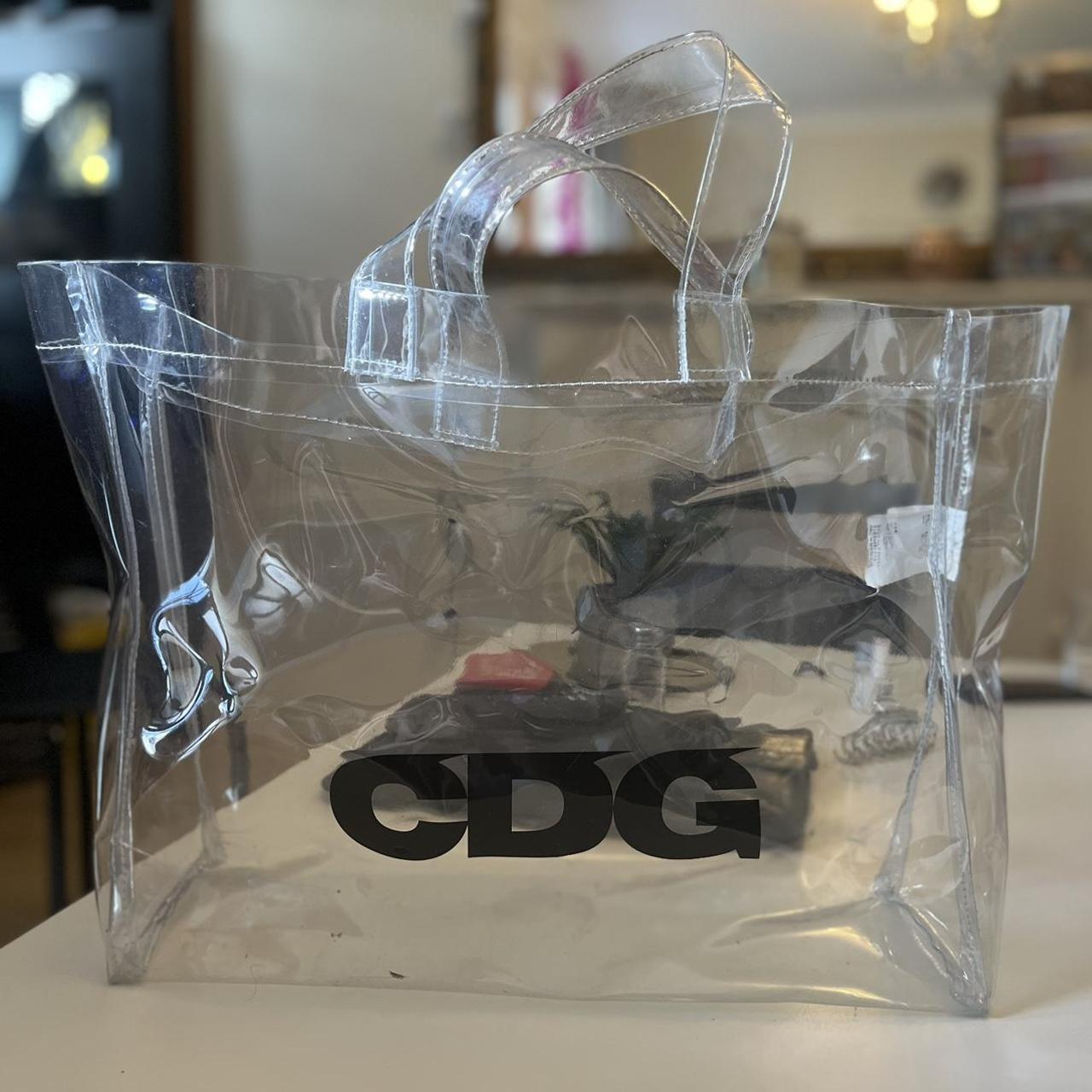Comme des Garcons CDG logo clear PVC Vinyl tote bag... - Depop