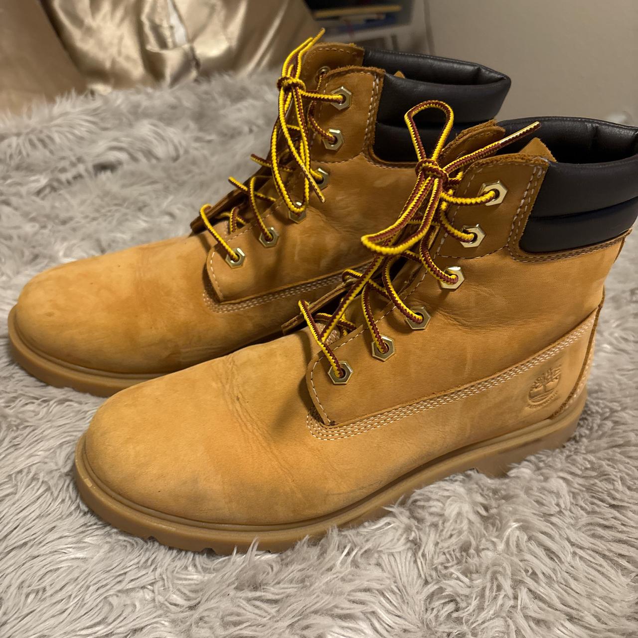 tan timberland boots women’s size 9.5. super... - Depop