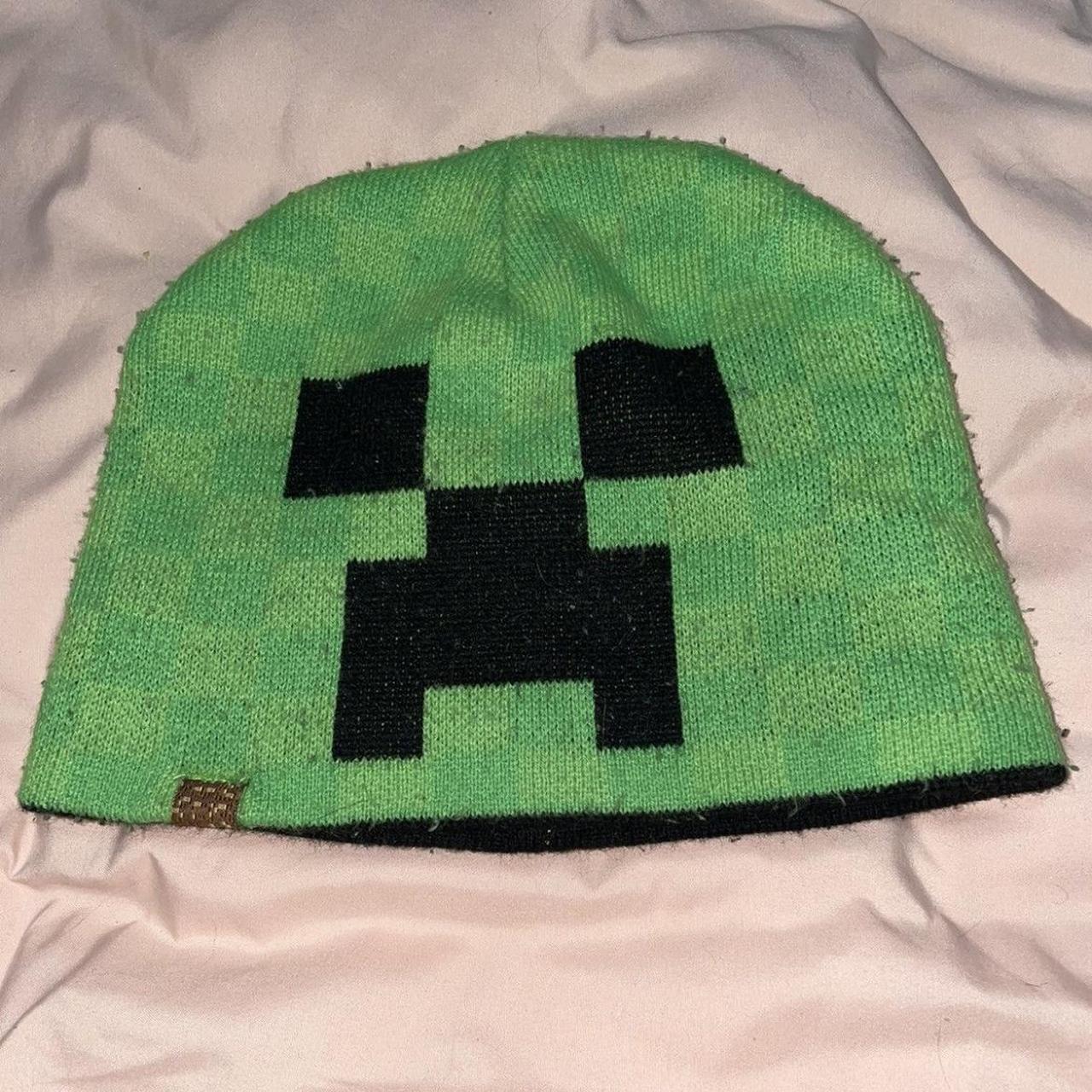 Vintage adult size Minecraft creeper beanie y2k... - Depop