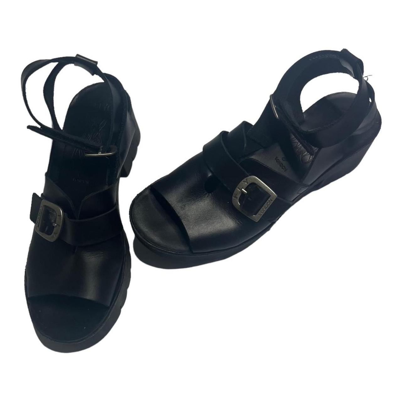 Fly London Leather Chunky Platform Ankle Strap... - Depop
