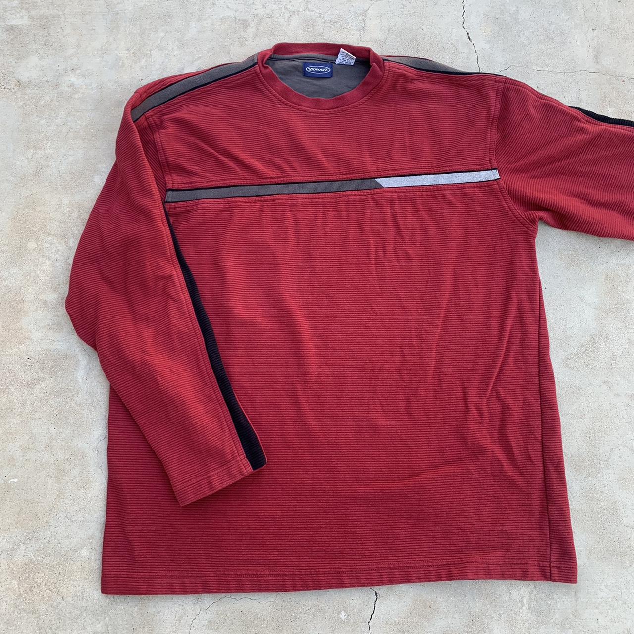 Vintage Y2K sideout striped long sleeve sweater.... - Depop