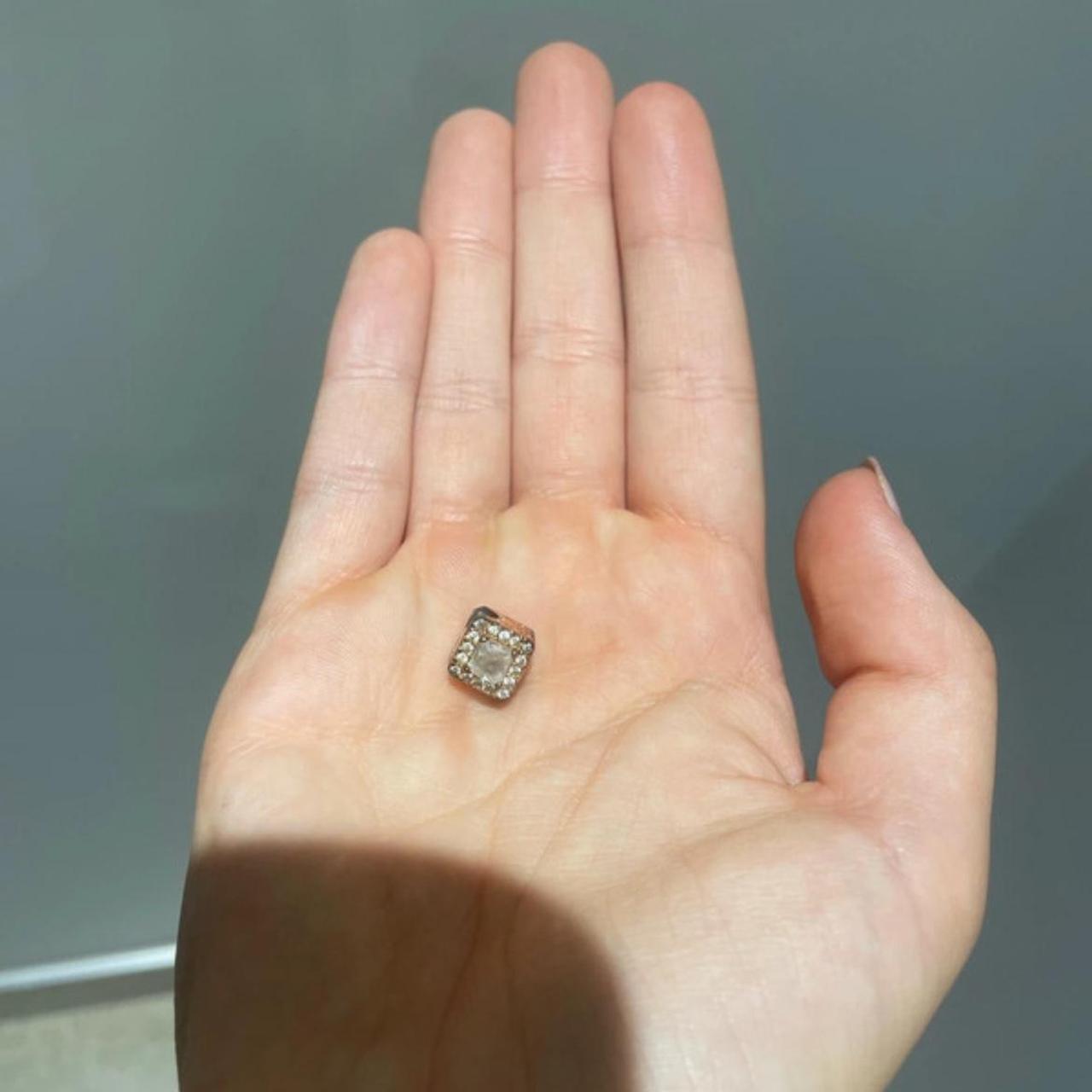 Rose gold crystal Pandora cube charm - Depop