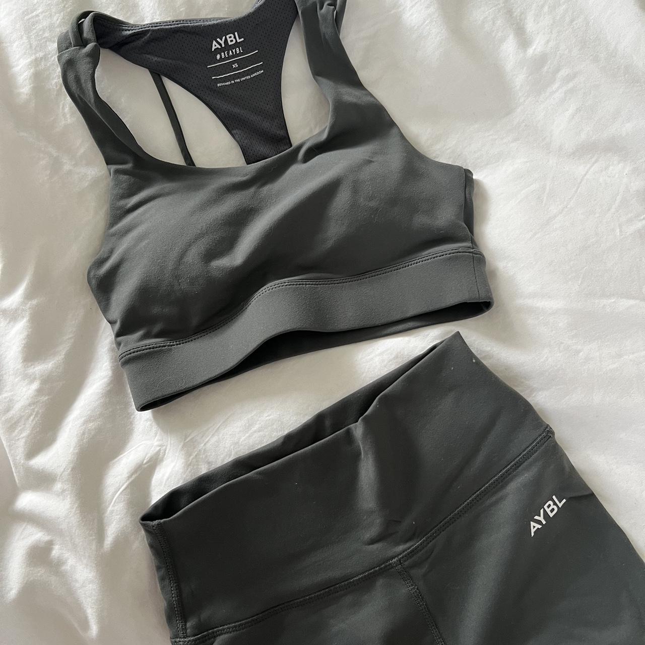 AYBL Core Leggings & Bra Asphalt Grey Worn once for... - Depop