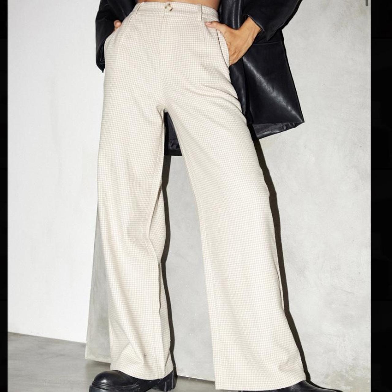 High Waisted Houndstooth Wide-leg Motel Rocks Pants.... - Depop