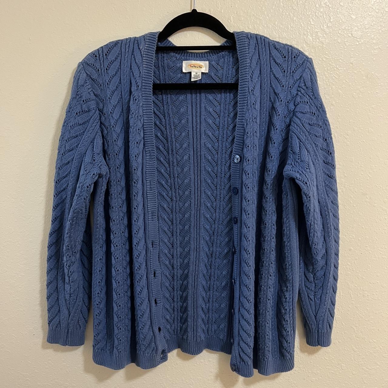Vintage blue Talbots cardigan sweater Minor... - Depop
