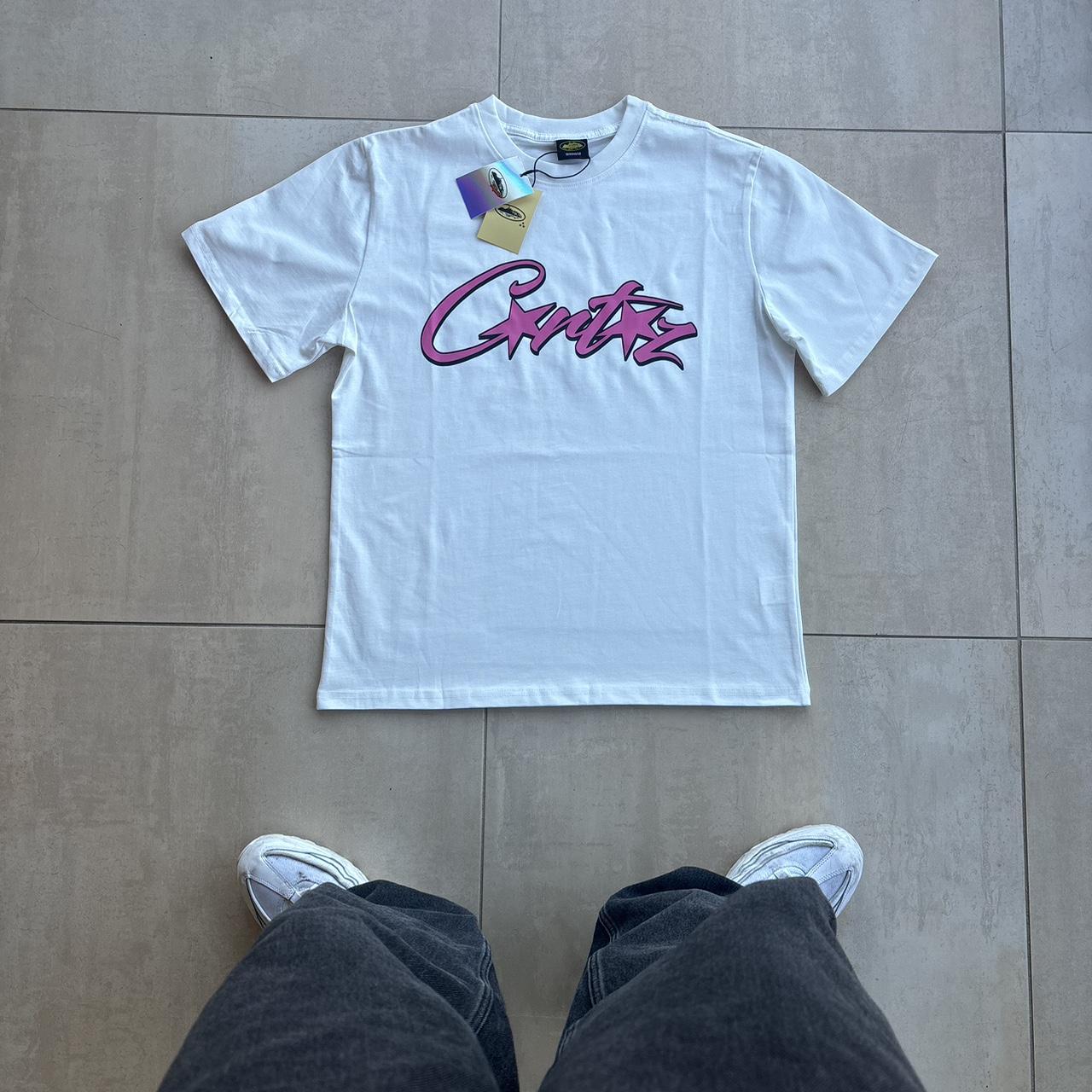 Corteiz White & Pink Graphic Tee | Depop