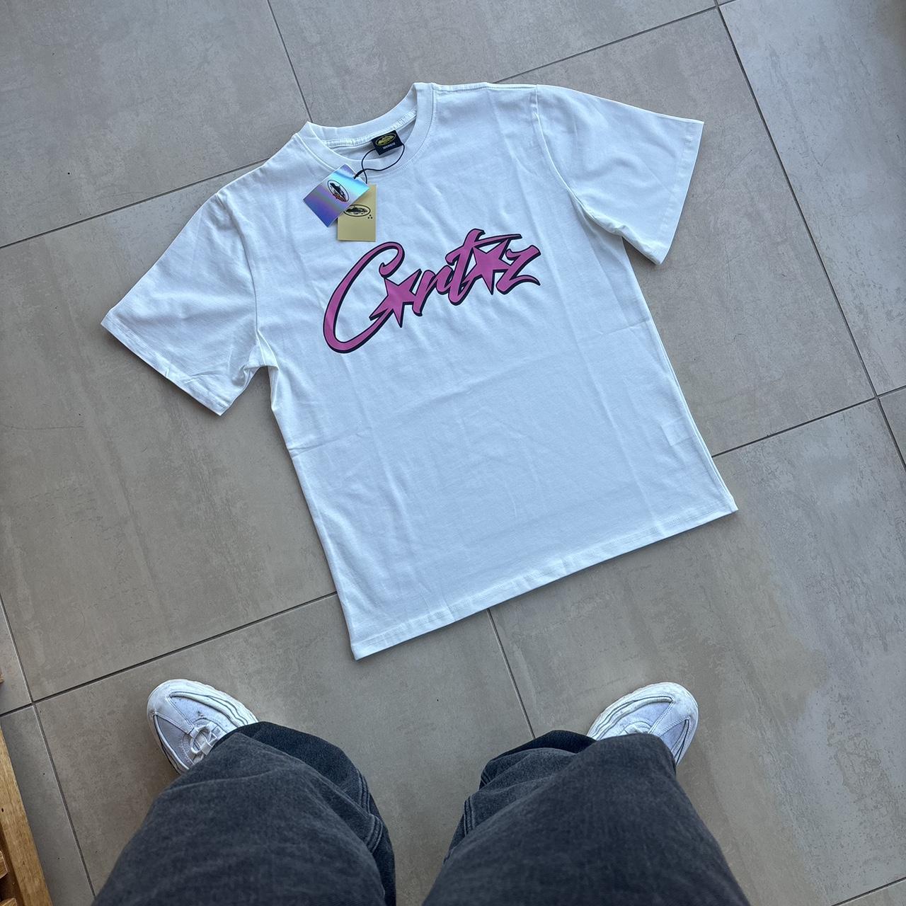 Corteiz White & Pink Graphic Tee | Depop
