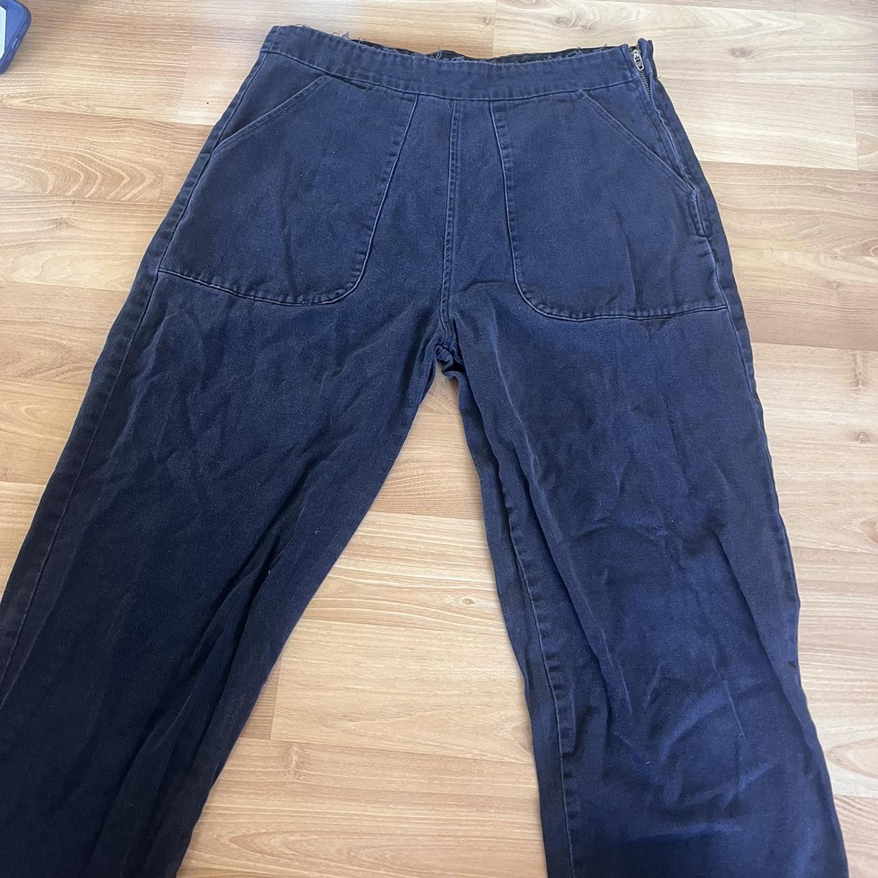 Loop black stone washed jeans can be worn baggy on a... - Depop
