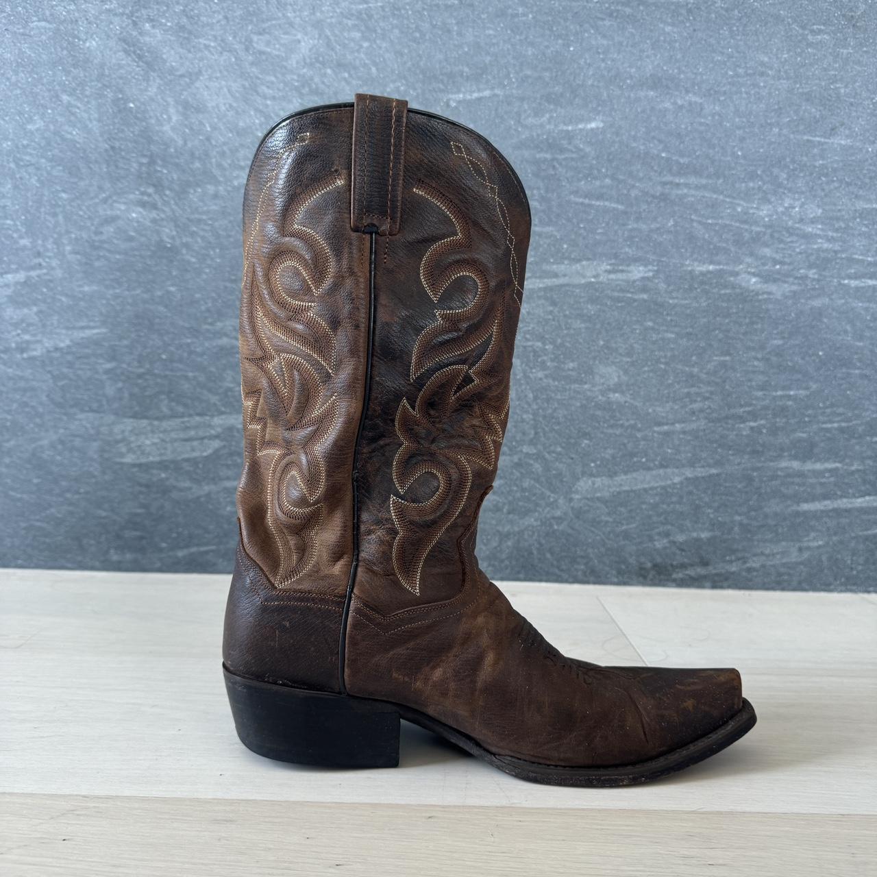 Beautifully worn Dan Post cowboy boots 10.5 men’s - Depop