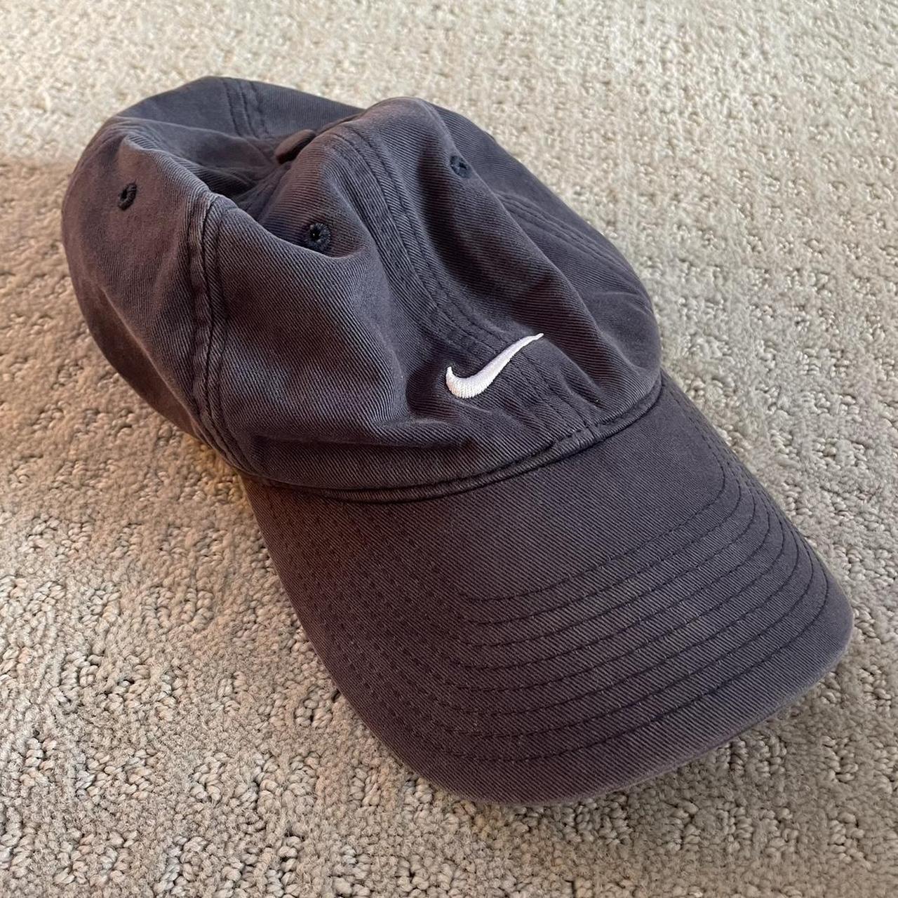 Navy Nike baseball cap with white embroidered logo.... - Depop