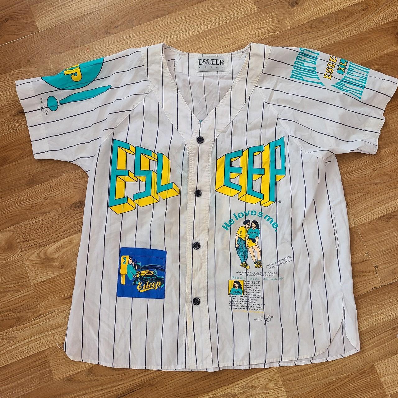 Vintage 1999 ESLEEP Boxer button up shirt. Size... - Depop