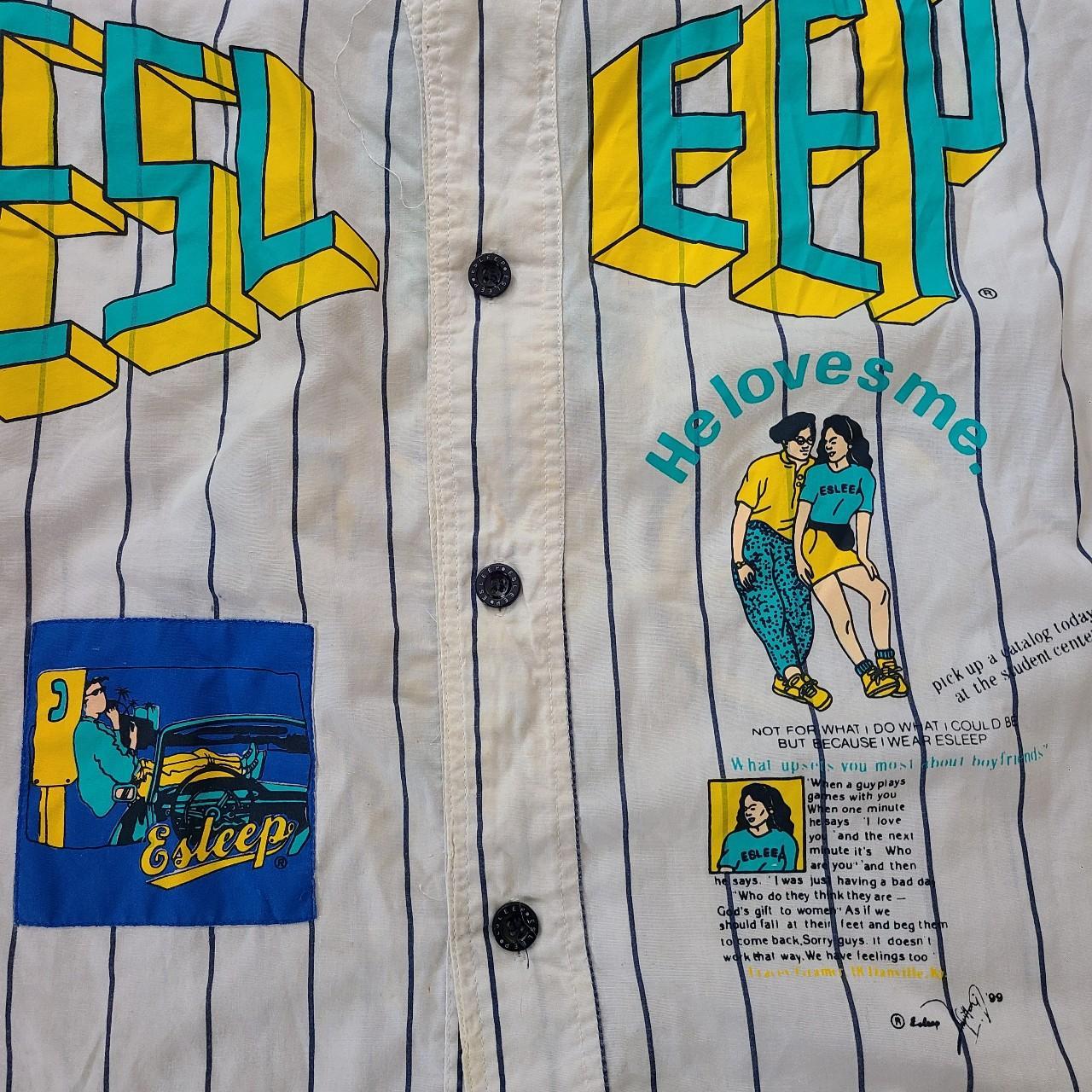 Vintage 1999 ESLEEP Boxer button up shirt. Size... - Depop