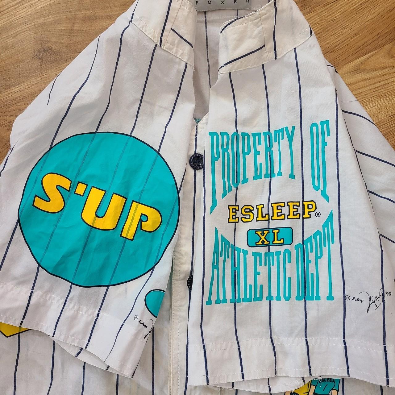 Vintage 1999 ESLEEP Boxer button up shirt. Size... - Depop