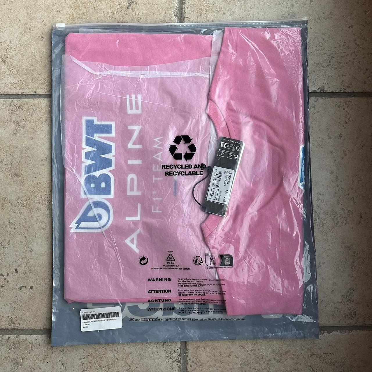 Palace Kappa For Alpine T-Shirt Pink Size XXL Brand... - Depop