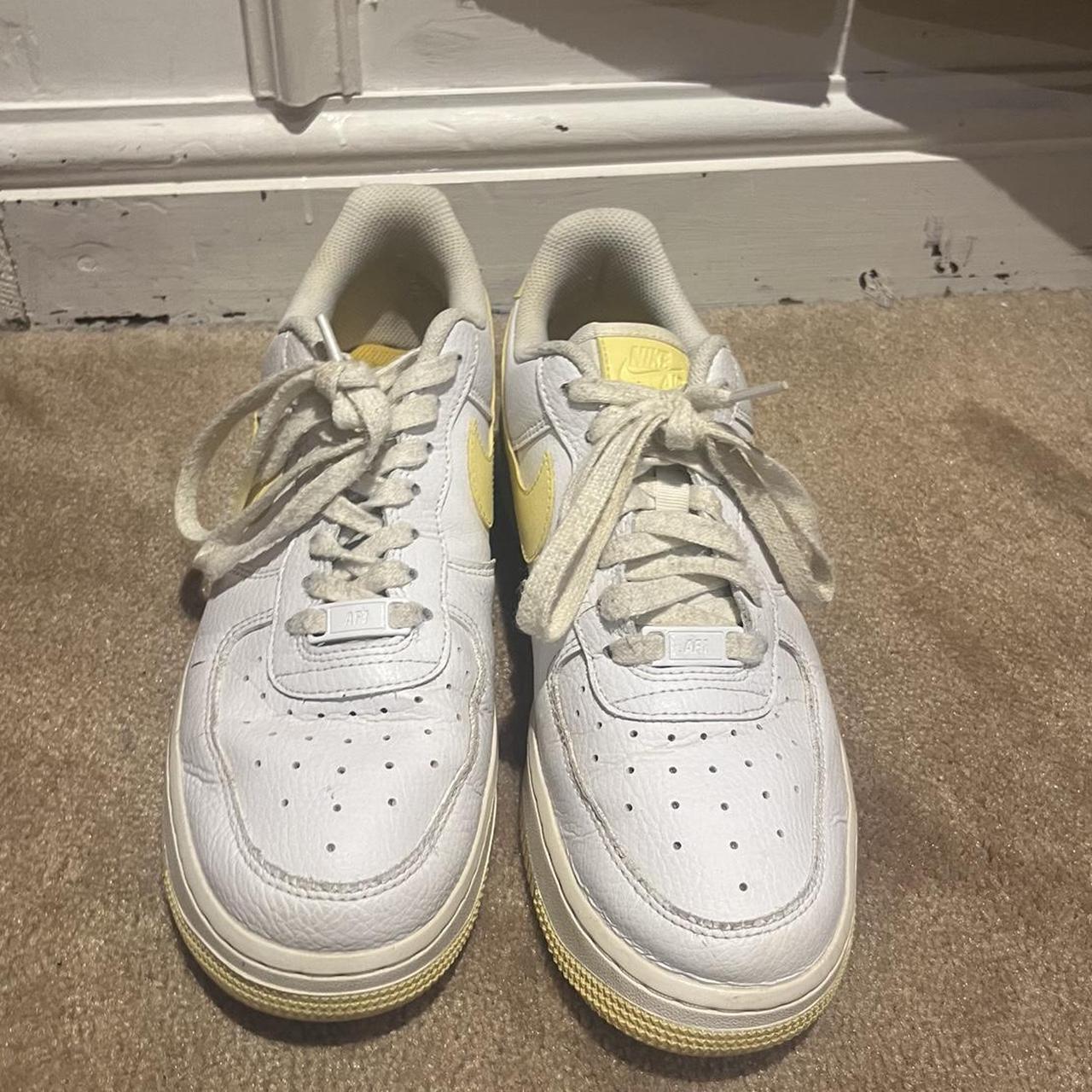 yellow tick nike air force 1 slight... - Depop