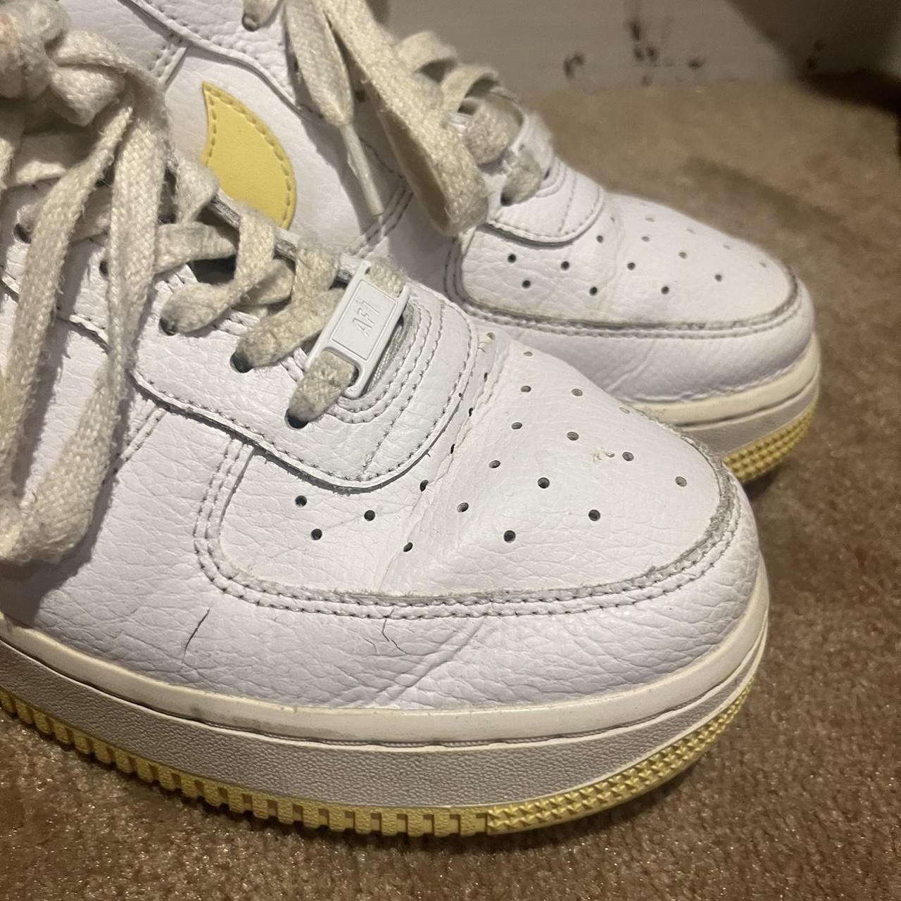yellow tick nike air force 1 slight... - Depop