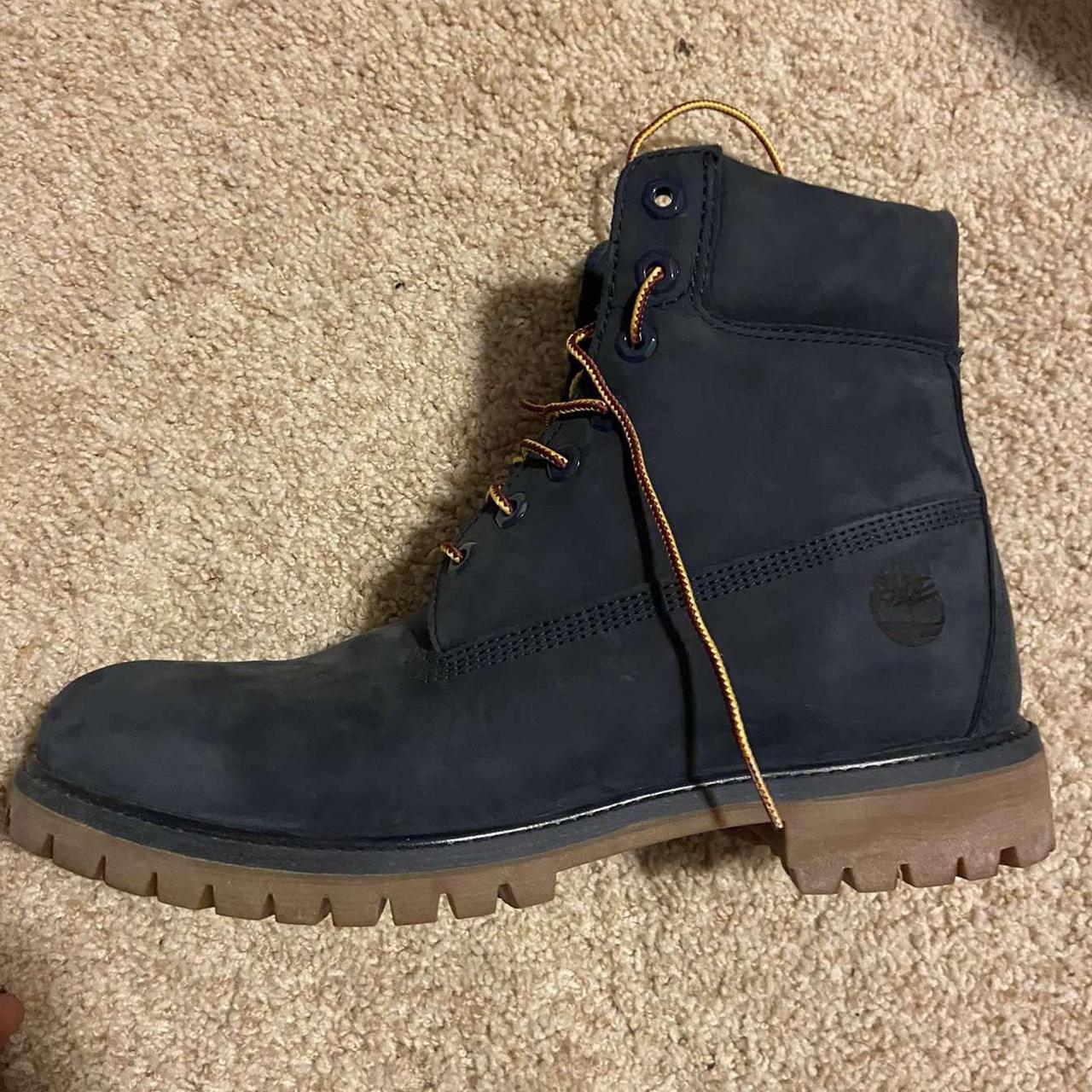 Blue suede men’s timberlands, hardly worn, great... - Depop