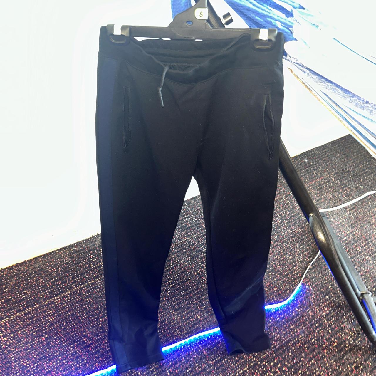 Black with Navy Side Stripe, Uniqlo Tracksuit... - Depop