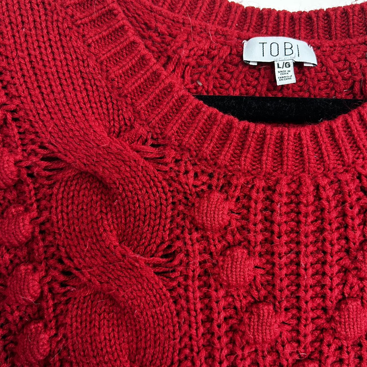 oversized chunky red sweater super cute and soft,... - Depop