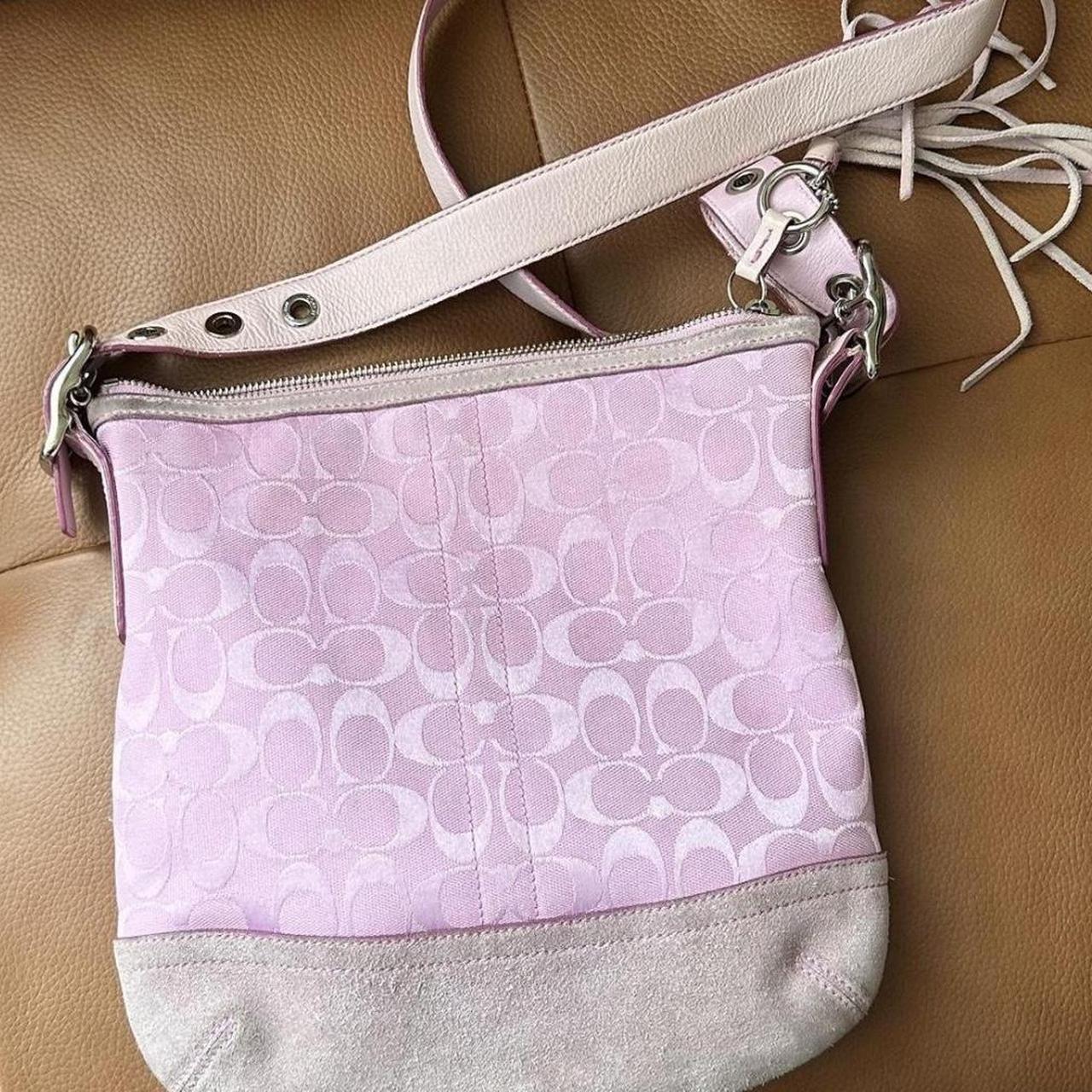 Cutest baby pink coach purse! Good condition!... - Depop