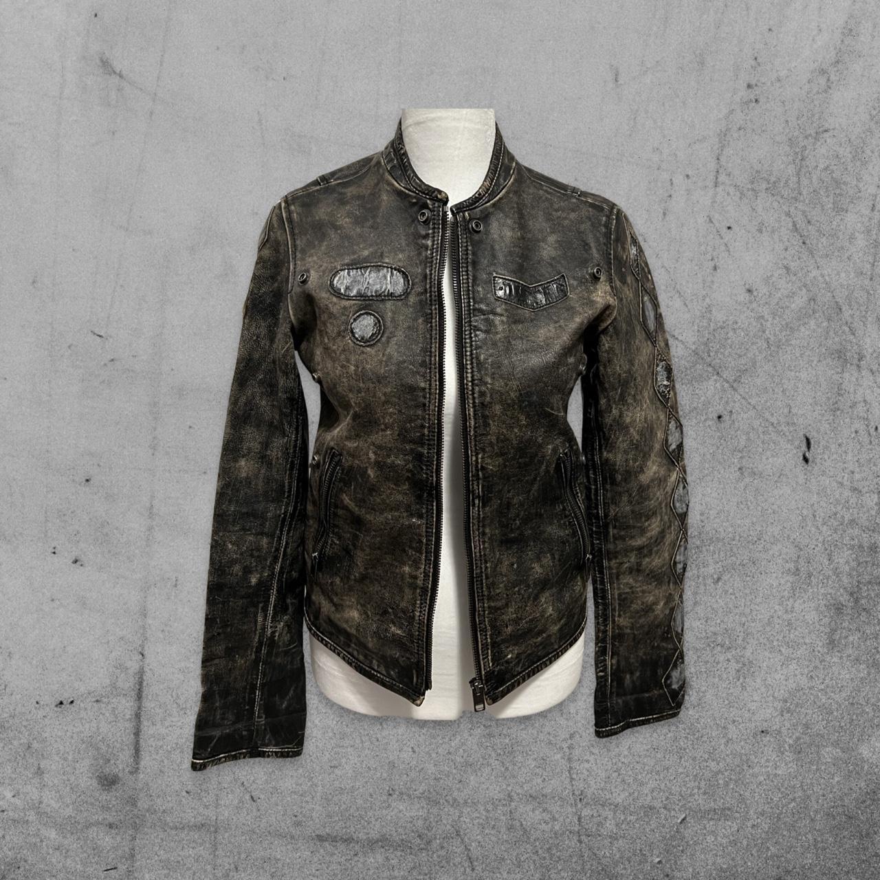 Insane vintage diesel jacket Brown leather with... - Depop