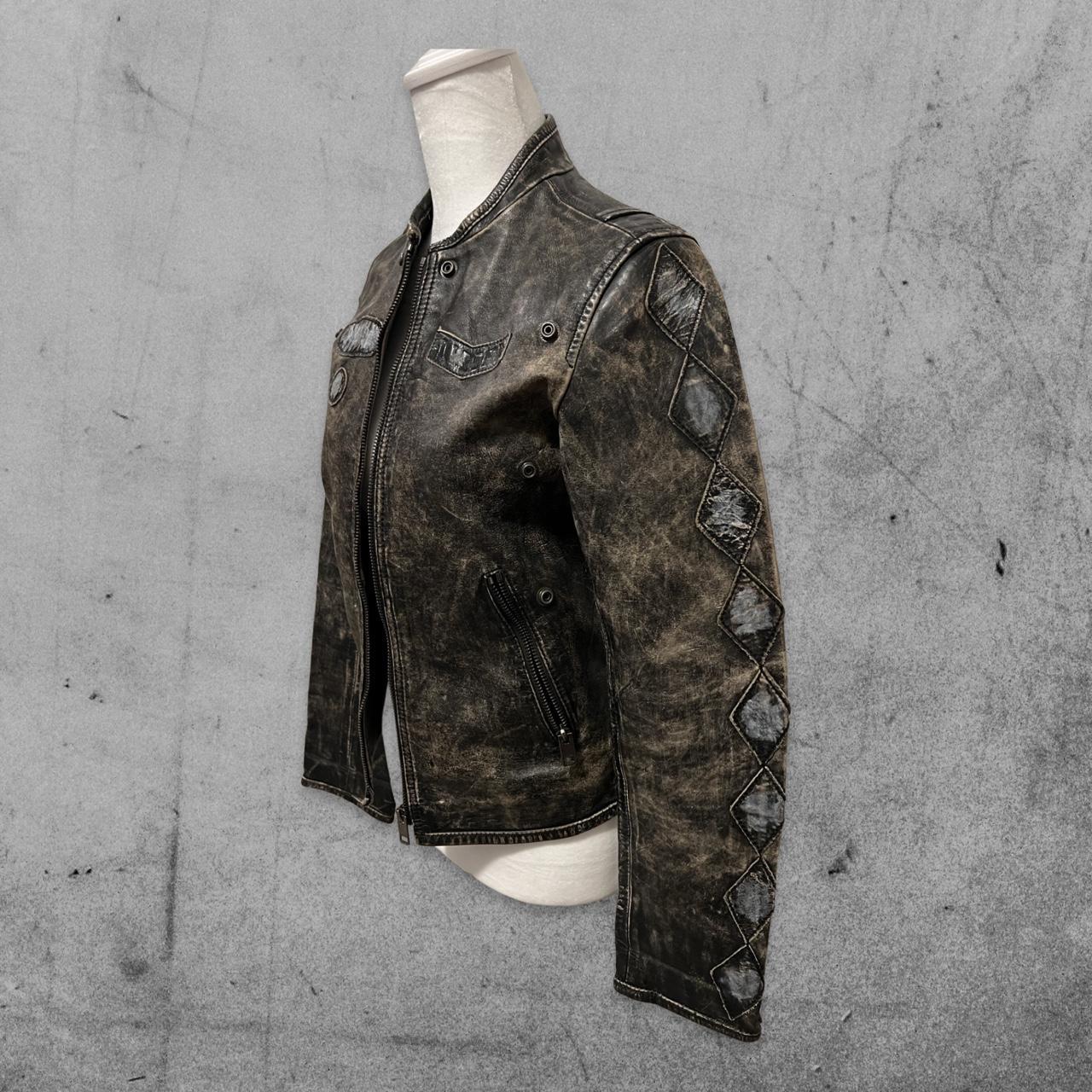 Insane vintage diesel jacket Brown leather with... - Depop