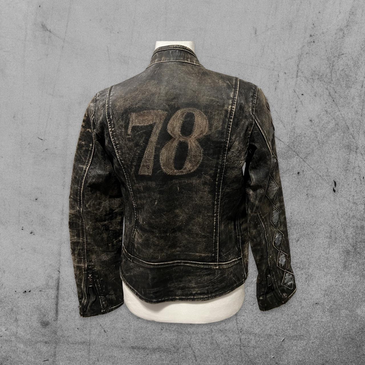 Insane vintage diesel jacket Brown leather with... - Depop