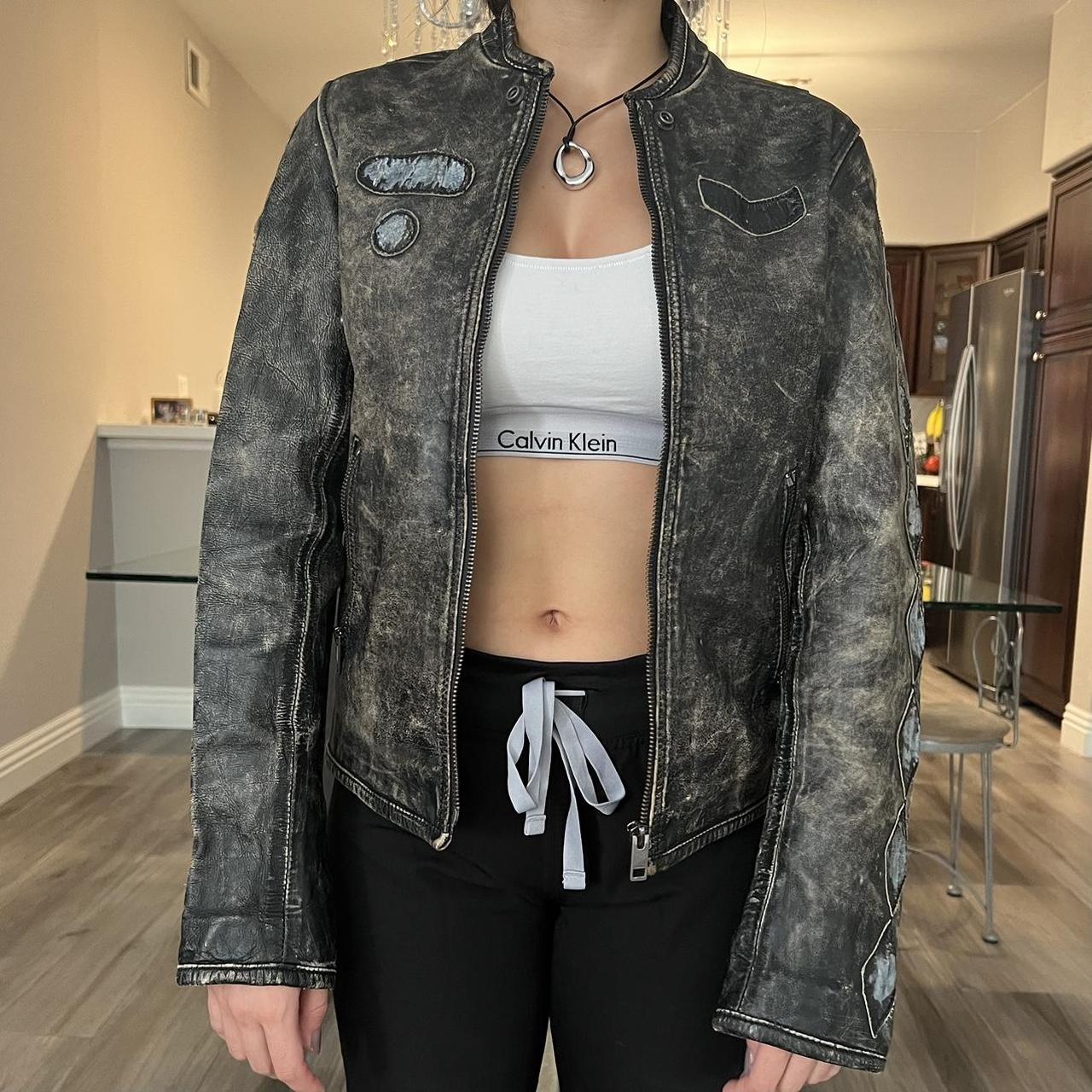 Insane vintage diesel jacket Brown leather with... - Depop