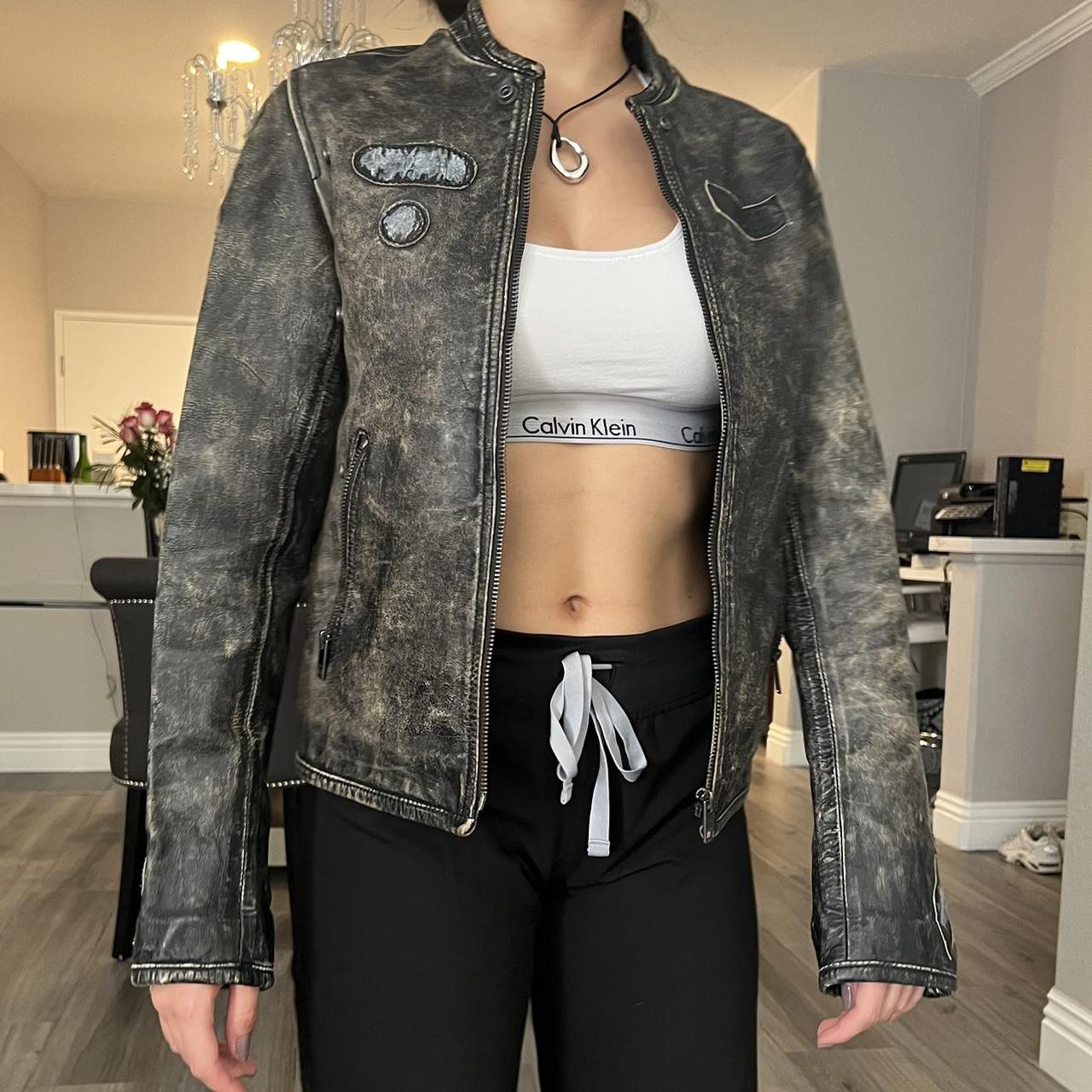 Insane vintage diesel jacket Brown leather with... - Depop