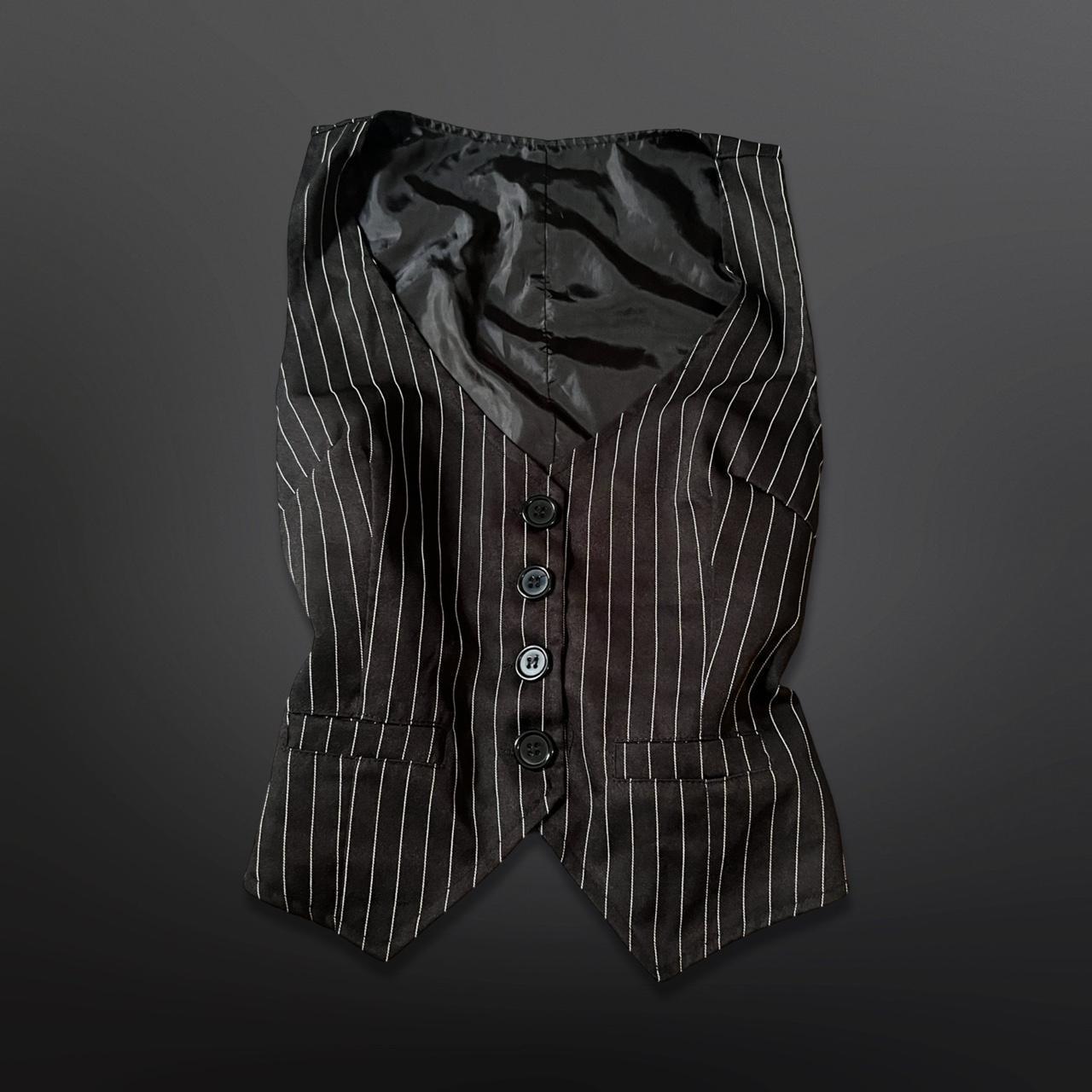Black pinstripe blazer vest Office siren vibes... - Depop
