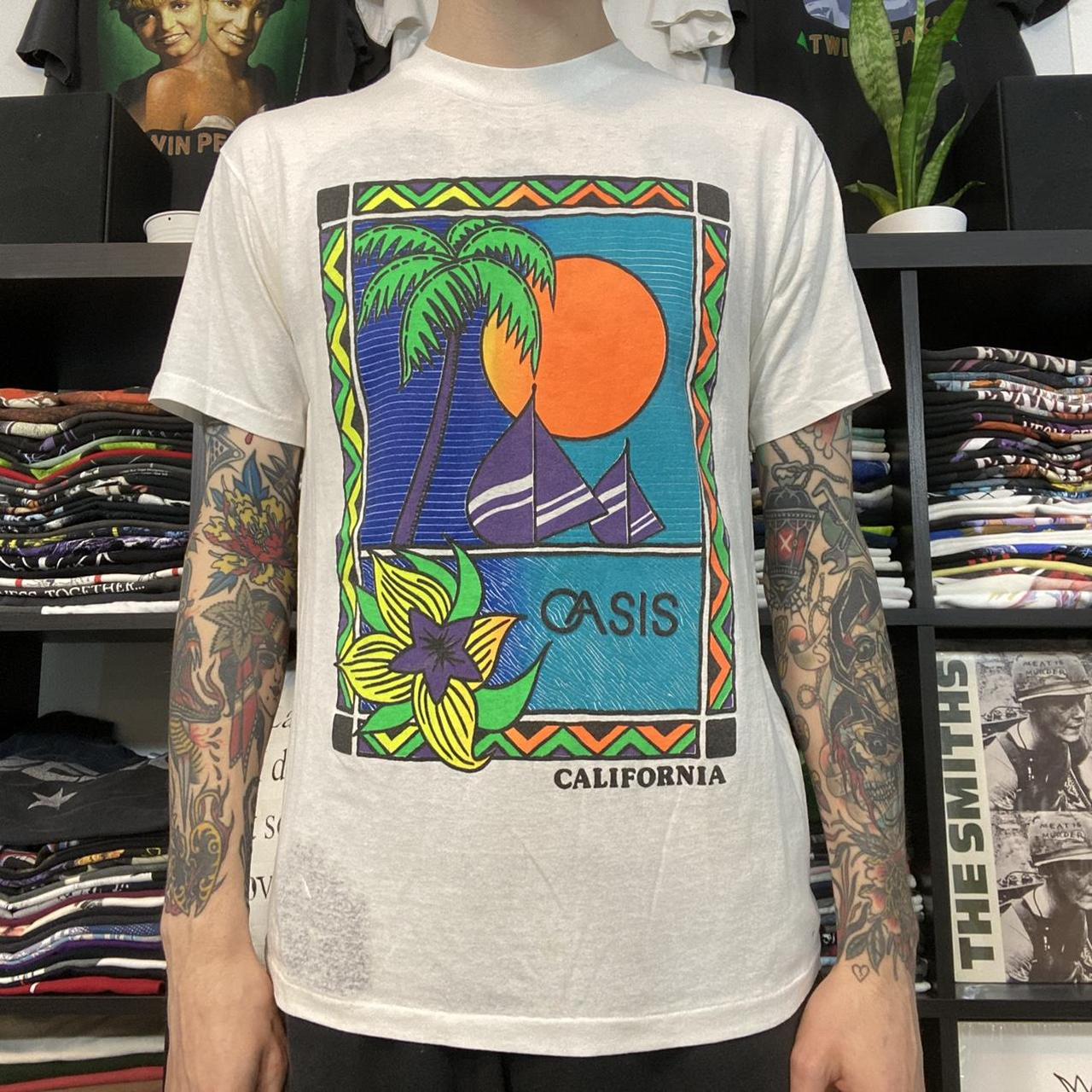 vintage 90’s single stitch white OASIS CALIFORNIA... - Depop