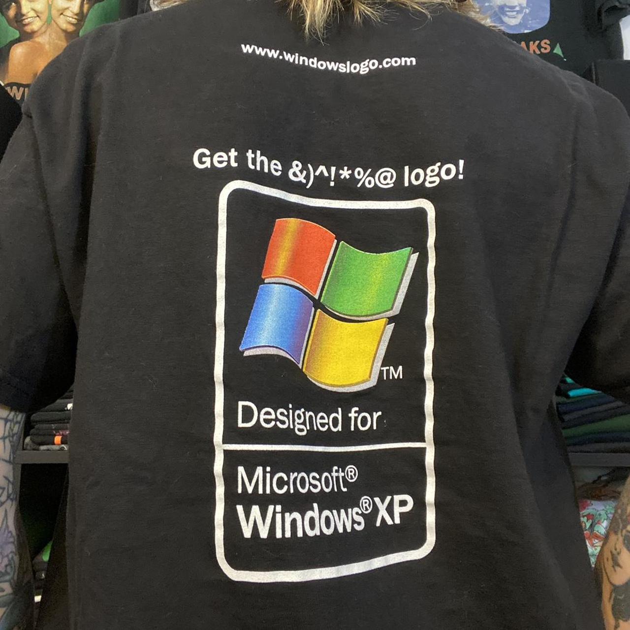 y2k vintage 2000s black MICROSOFT WINDOWS XP get... - Depop
