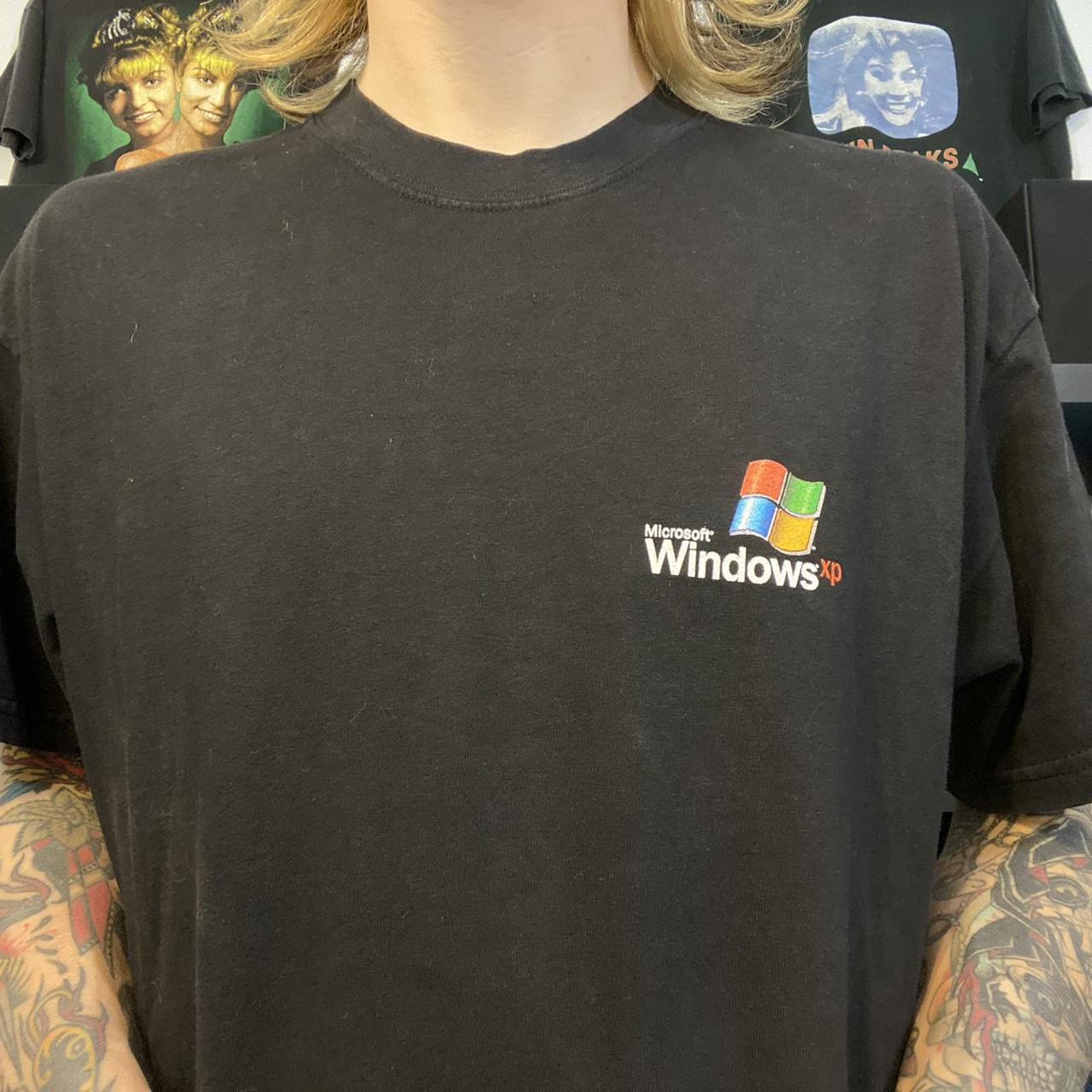 y2k vintage 2000s black MICROSOFT WINDOWS XP get... - Depop