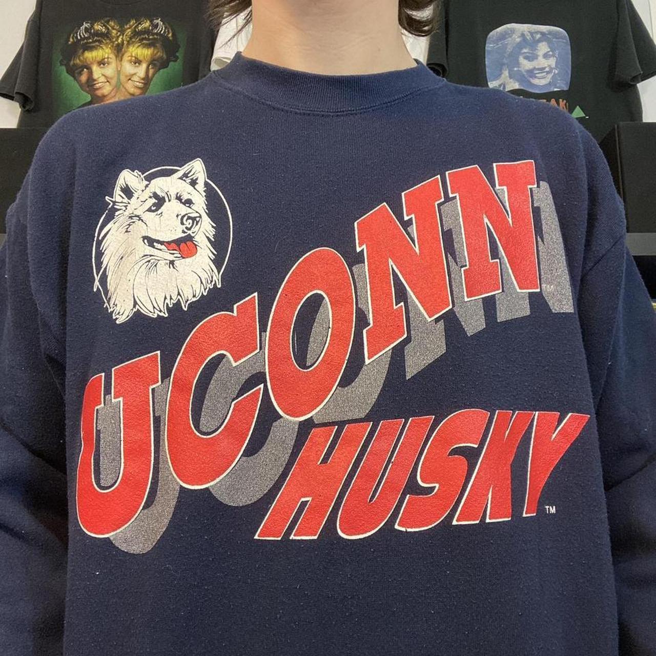 vintage 90’s navy blue UCONN HUSKY huskies college... - Depop