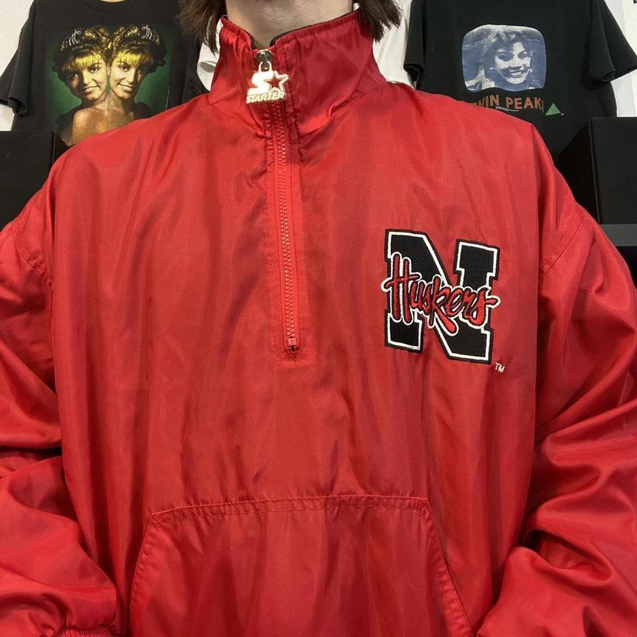 vintage 90’s red STARTER x NEBRASKA HUSKERS spell... - Depop