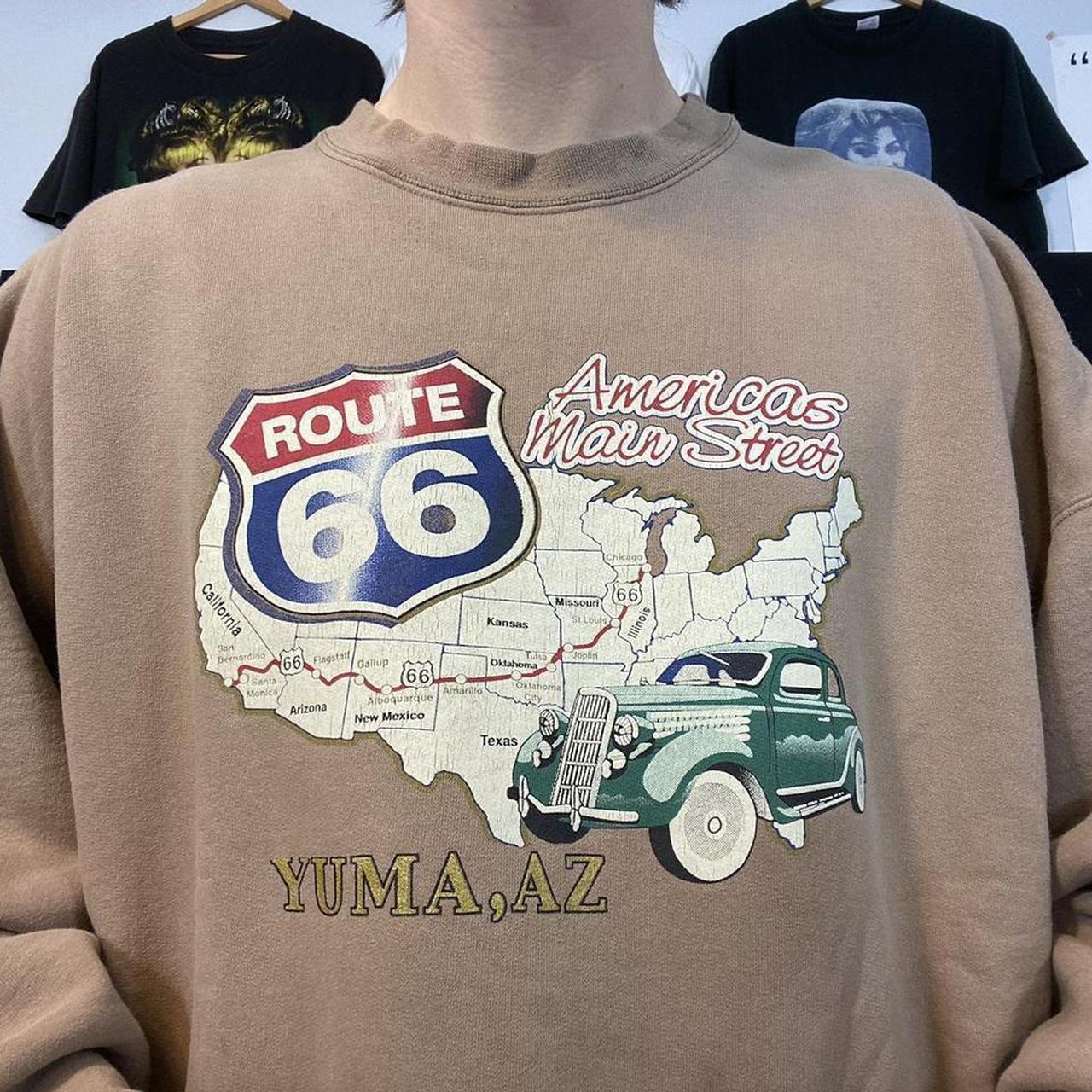 y2k vintage tan ROUTE 66 america’s main street... - Depop