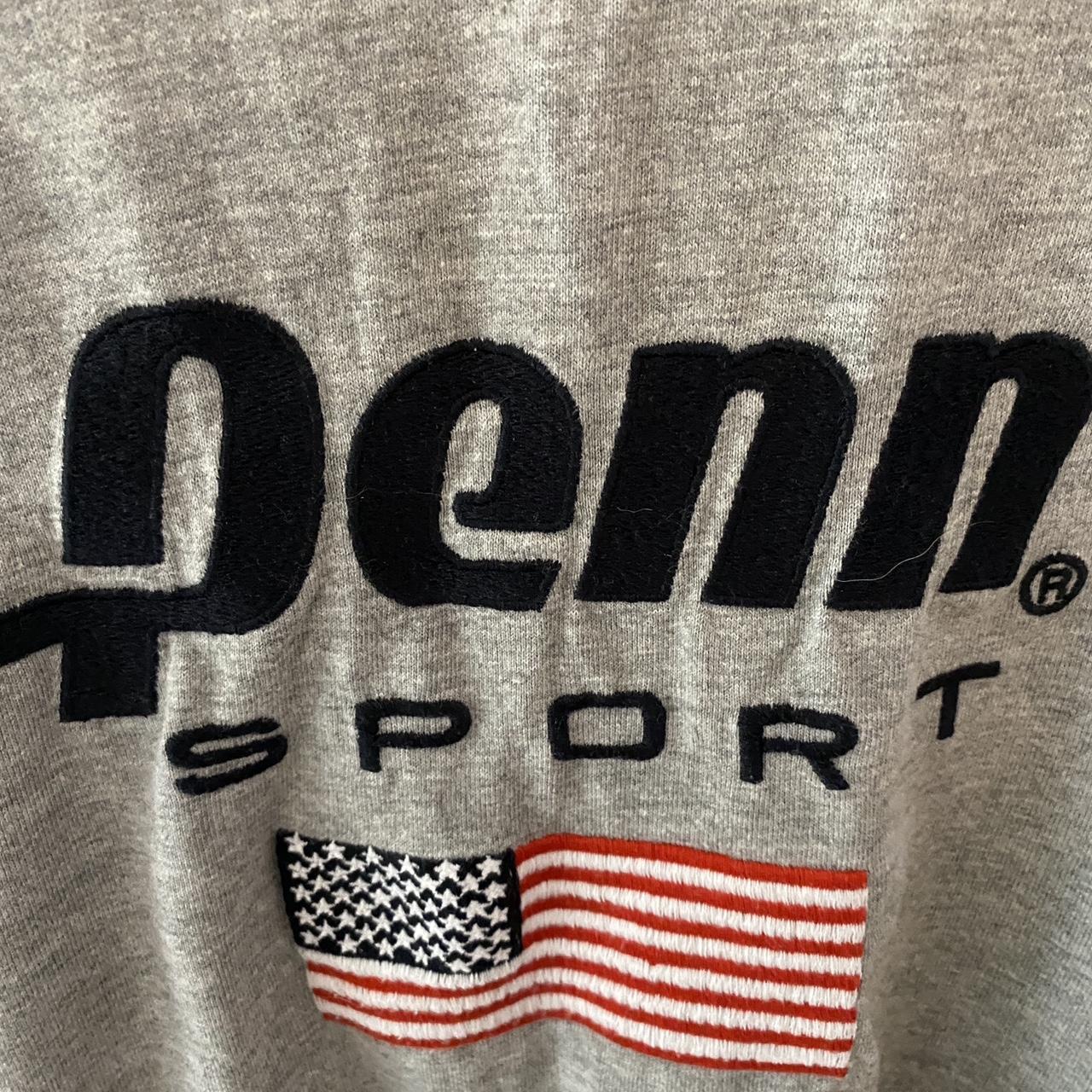 Penn sport tee Grey/blue/white size XL condition... - Depop