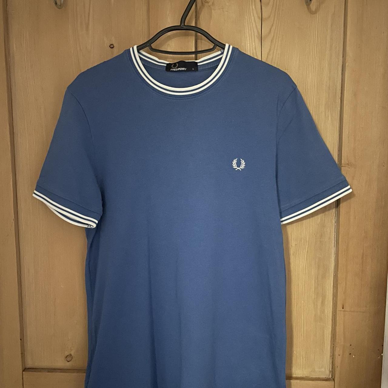 Blue Fred Perry t shirt - size small In mint... - Depop