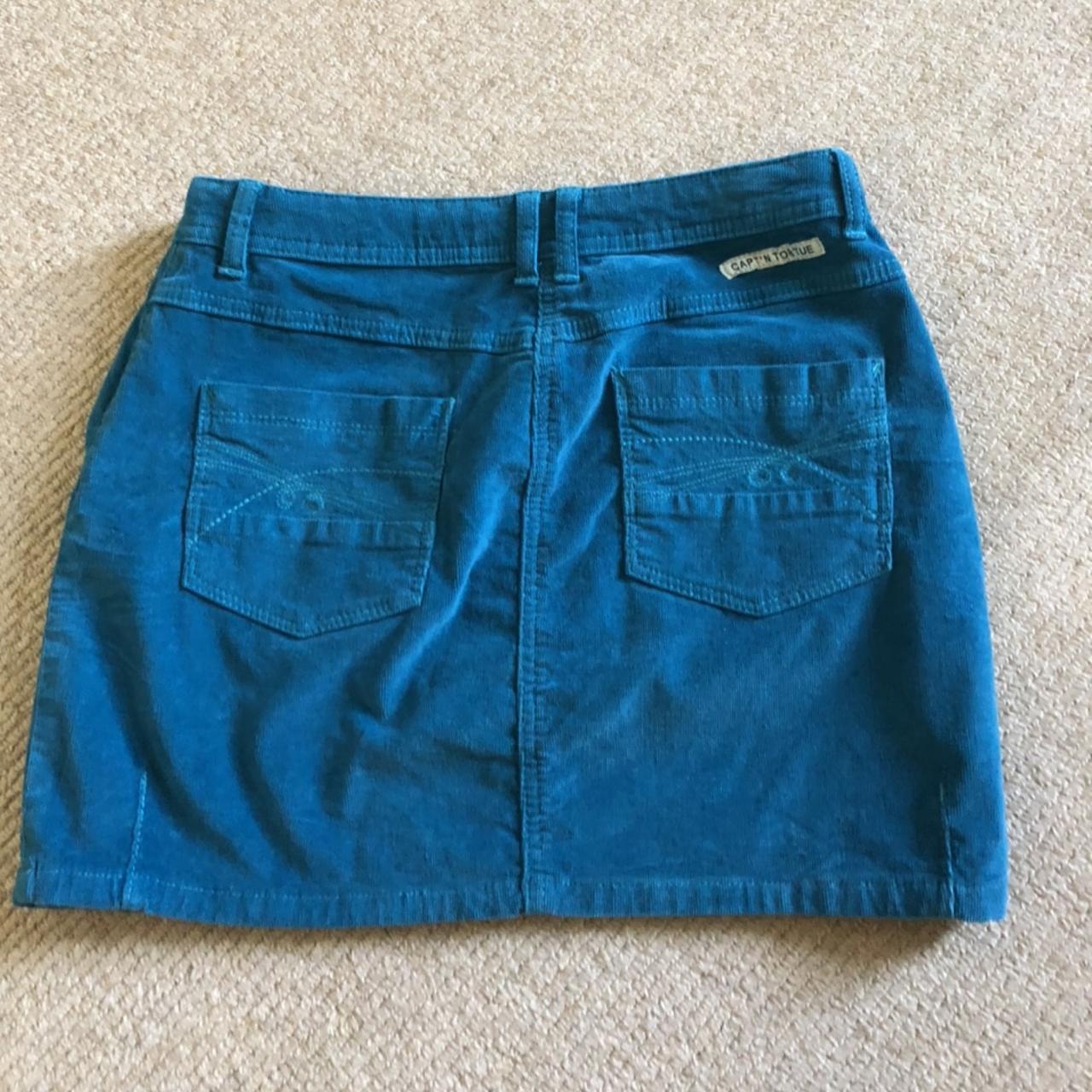 Blue stretchy cord skirt Label says 164 (girls)... - Depop