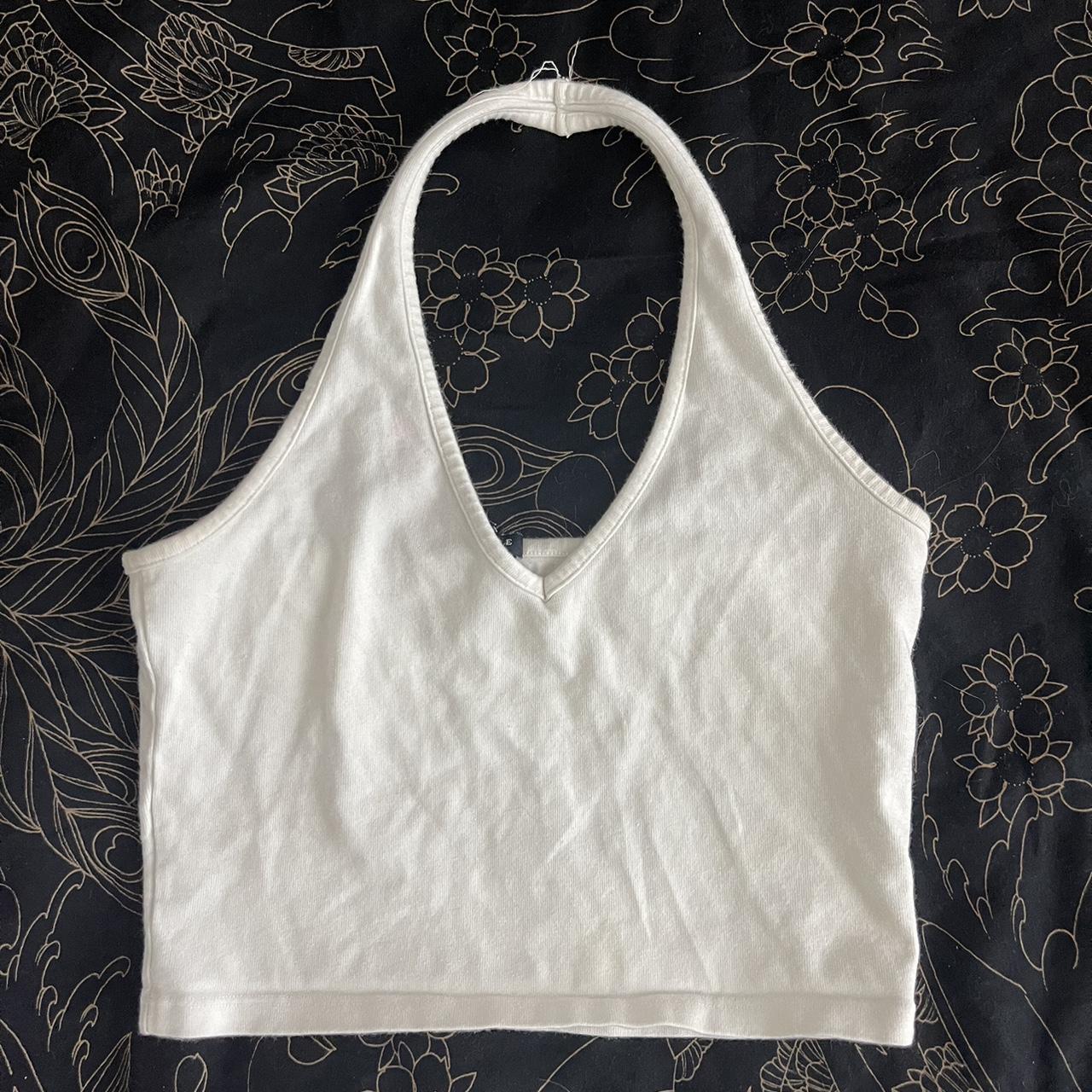 white halter top from Brandy Melville size-... - Depop