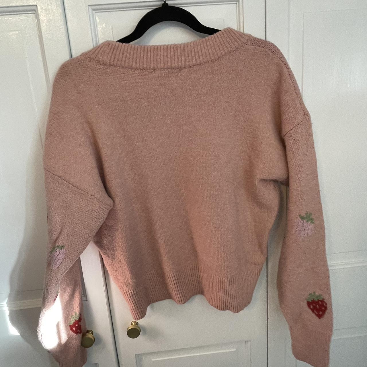 Wild fable fruit strawberries sweater size L great... - Depop