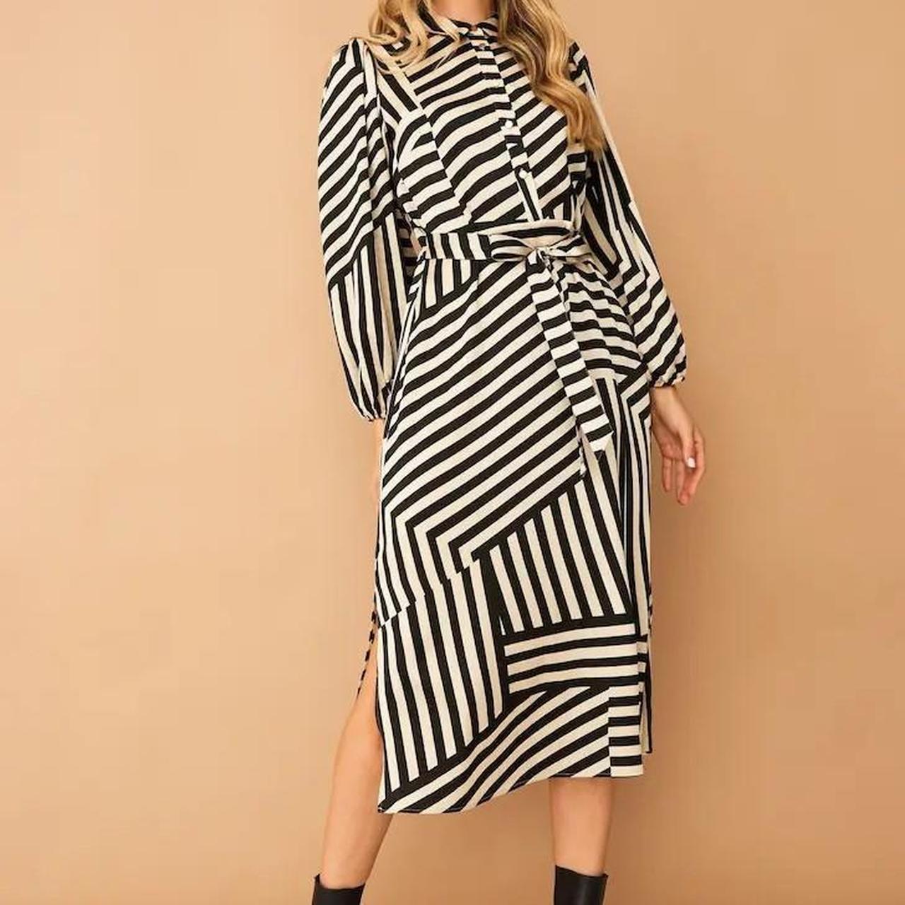 Bold F&F Stripe Black & White Shirt Dress Great for... - Depop