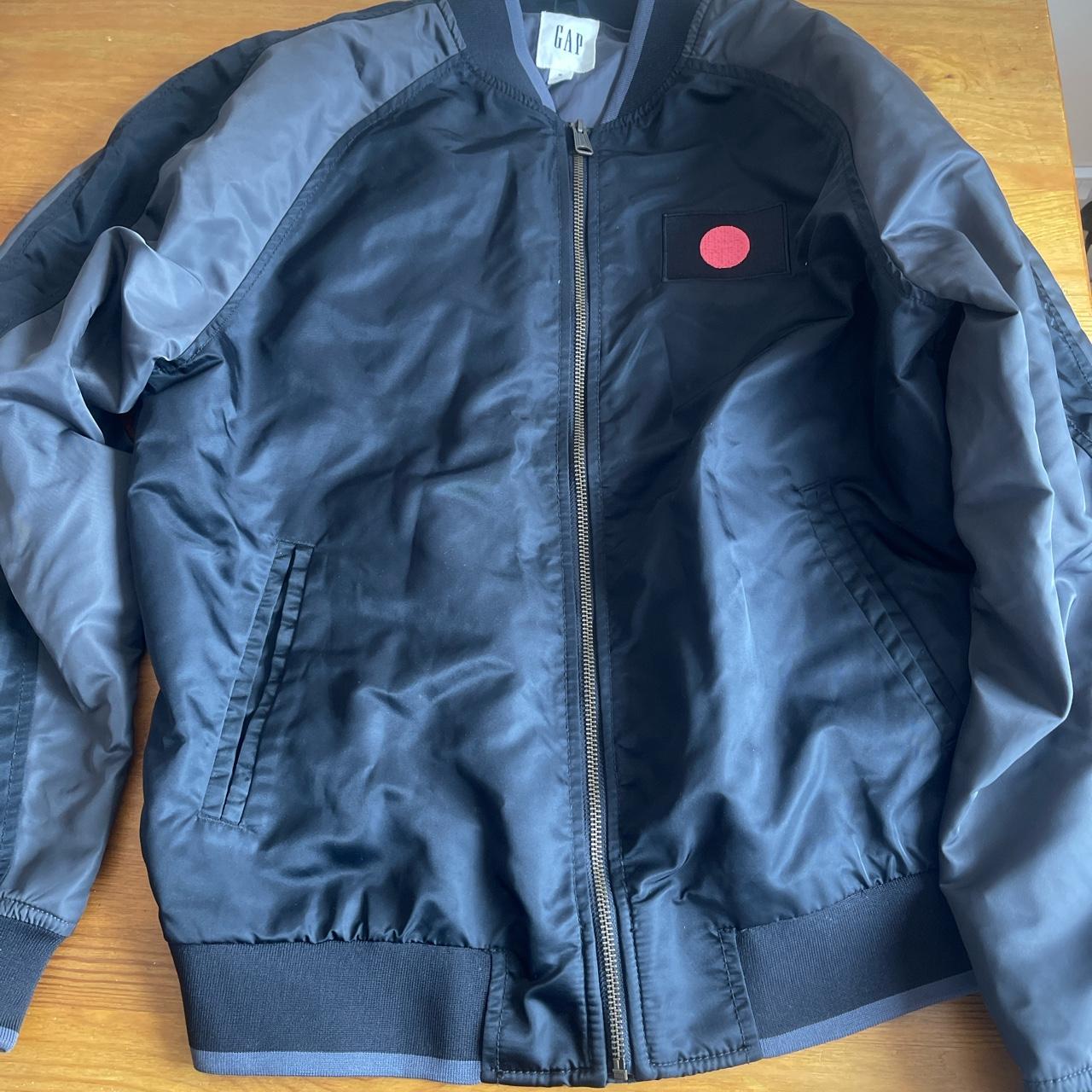 GAP Bomber Jacket Grey/Black Mens - Depop